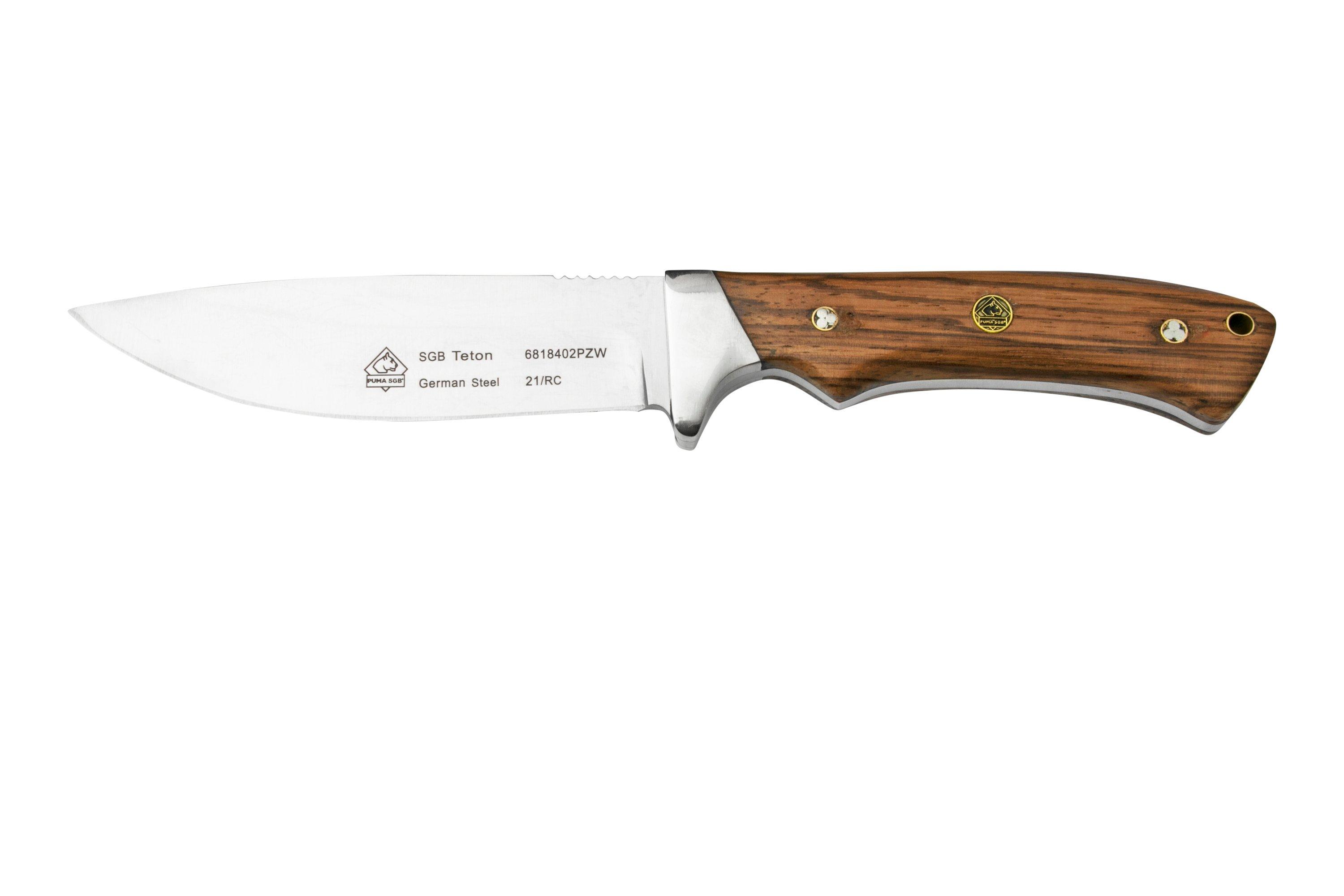 PUMA SGB Teton 6818402PZW zebrawood, hunting knife | Advantageously ...