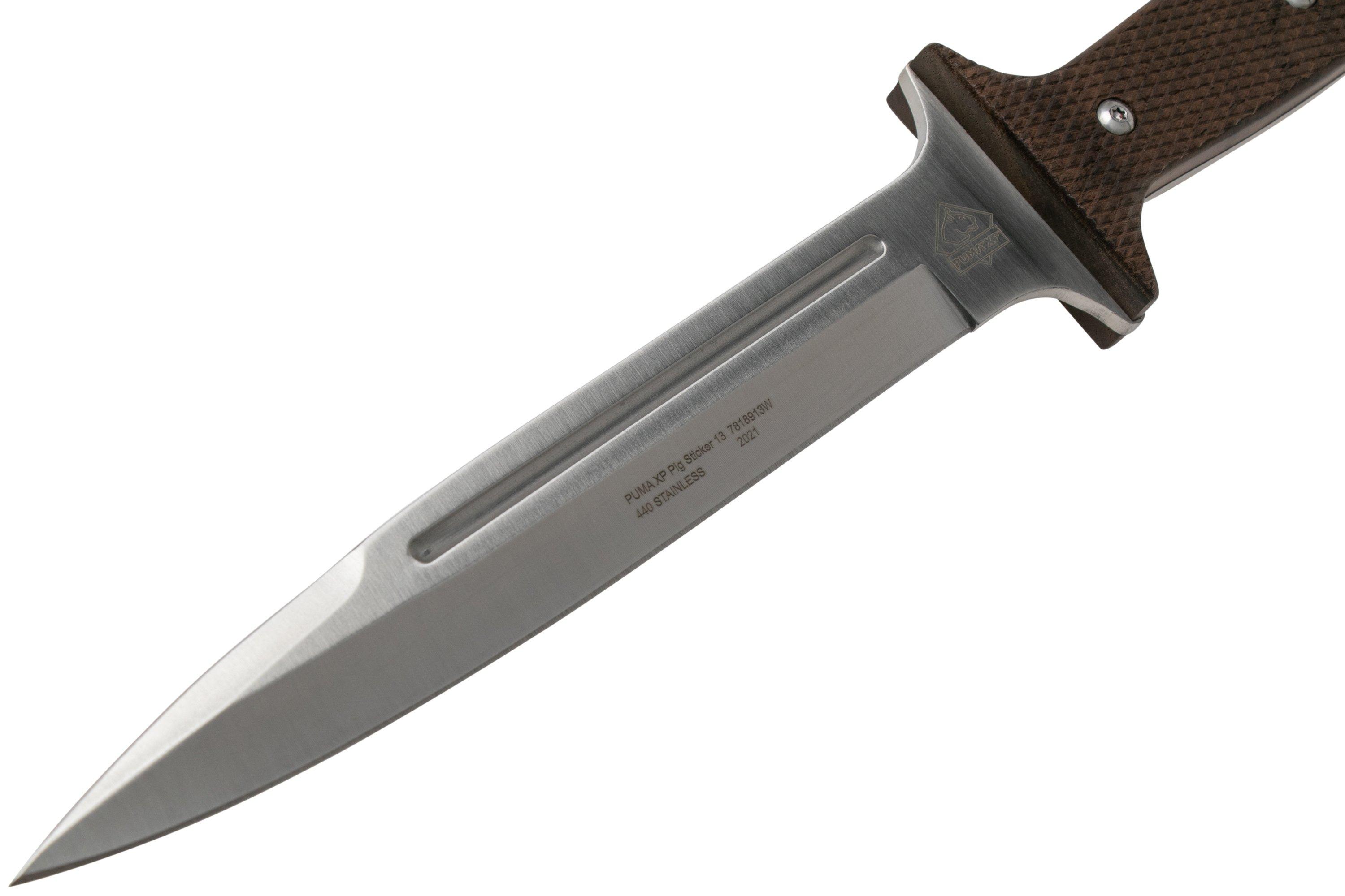 PUMA XP Pig Sticker 13, Pakka Wood 7818913W fixed knife ...