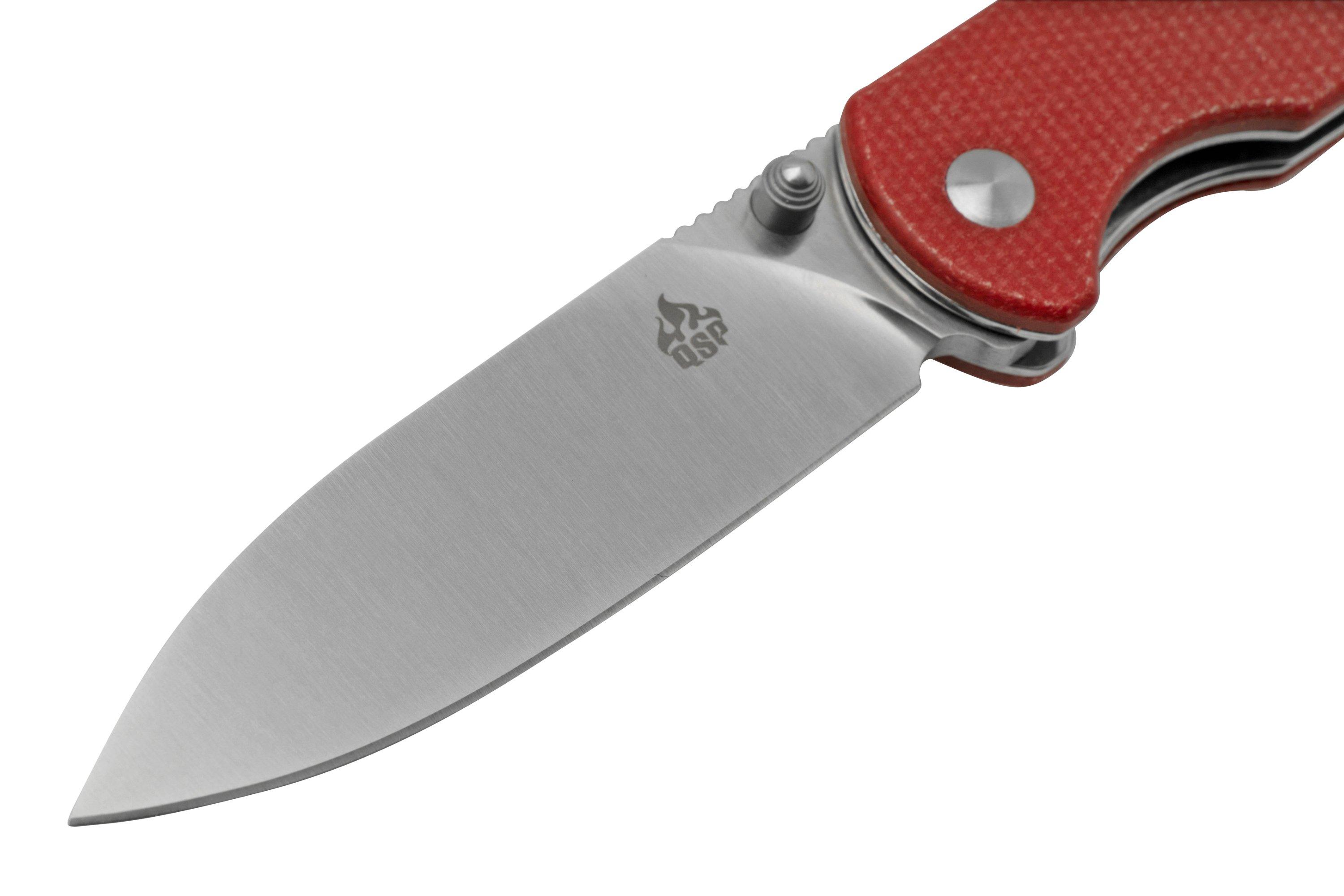 QSP Knife Parrot QS102-E Red Micarta, pocket knife | Advantageously ...