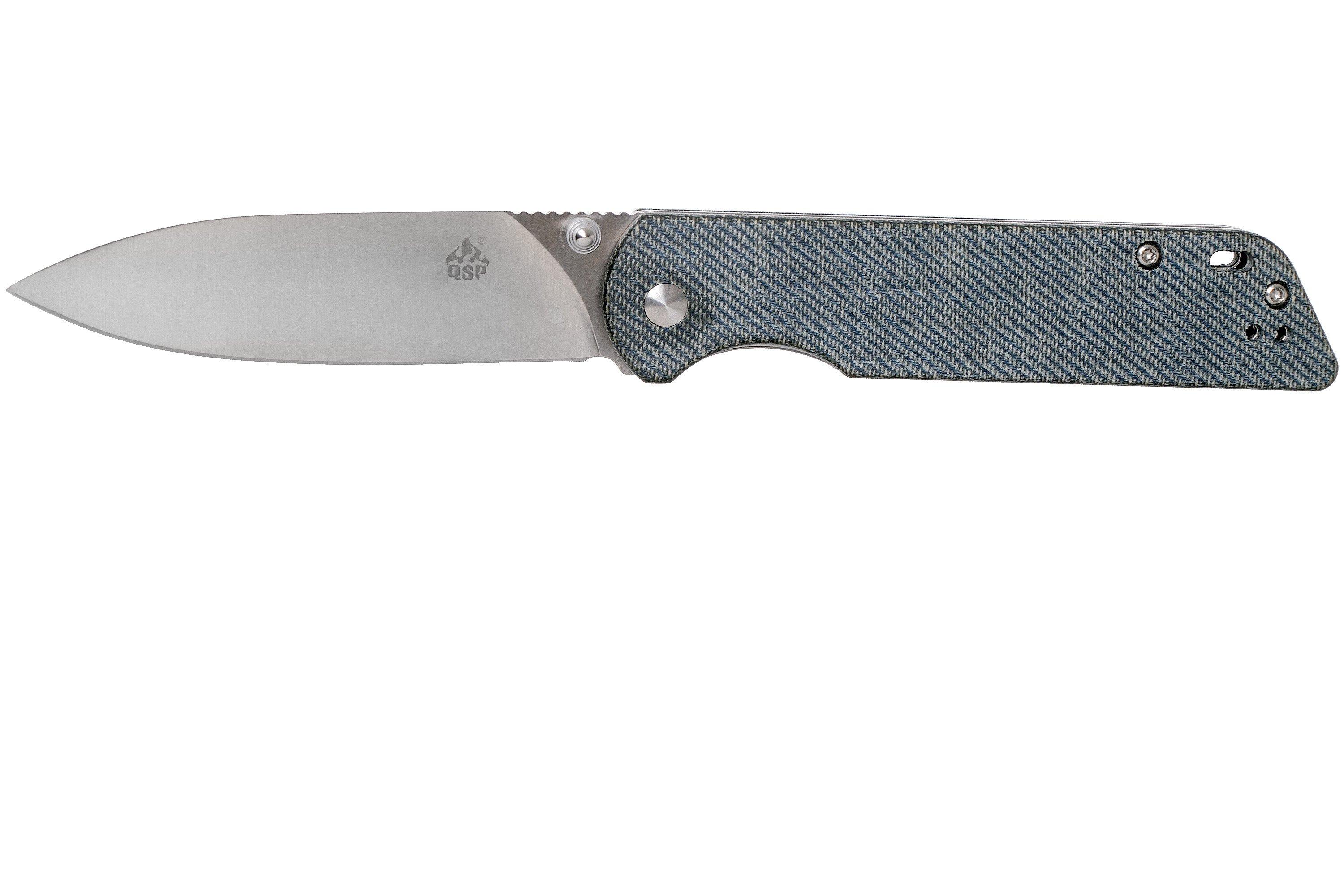 QSP Knife Parrot QS102-F Denim Micarta, couteau de poche | Achetez à ...