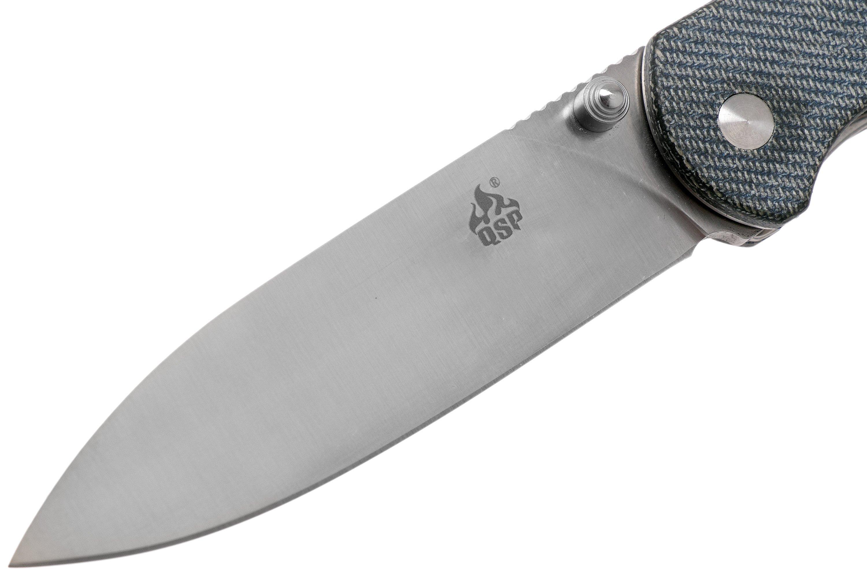 QSP Knife Parrot QS102-F Denim Micarta, pocket knife | Advantageously ...