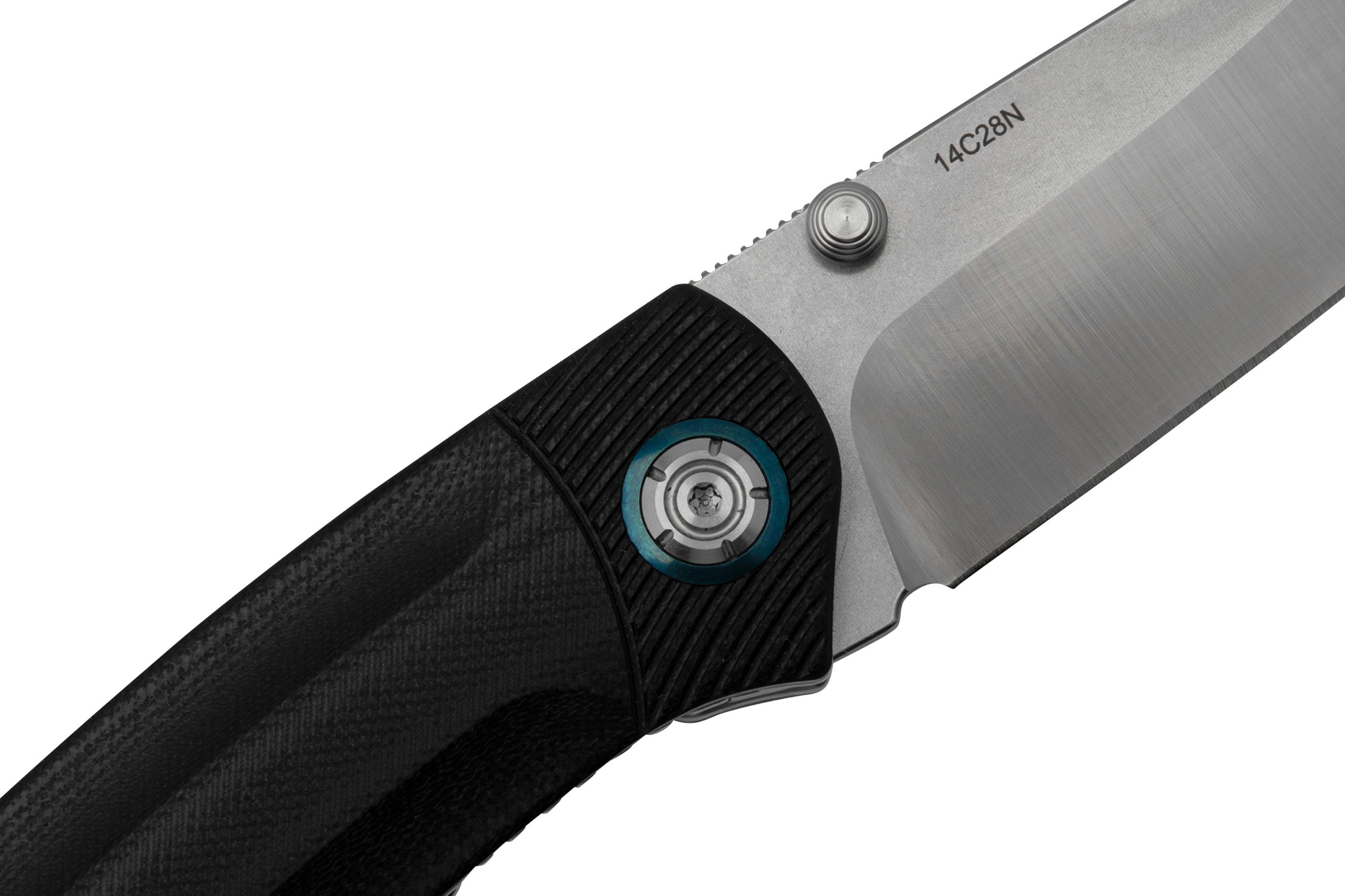 QSP Knife Copperhead QS109-A1, Stonewashed Satin, Black G-10, pocket ...