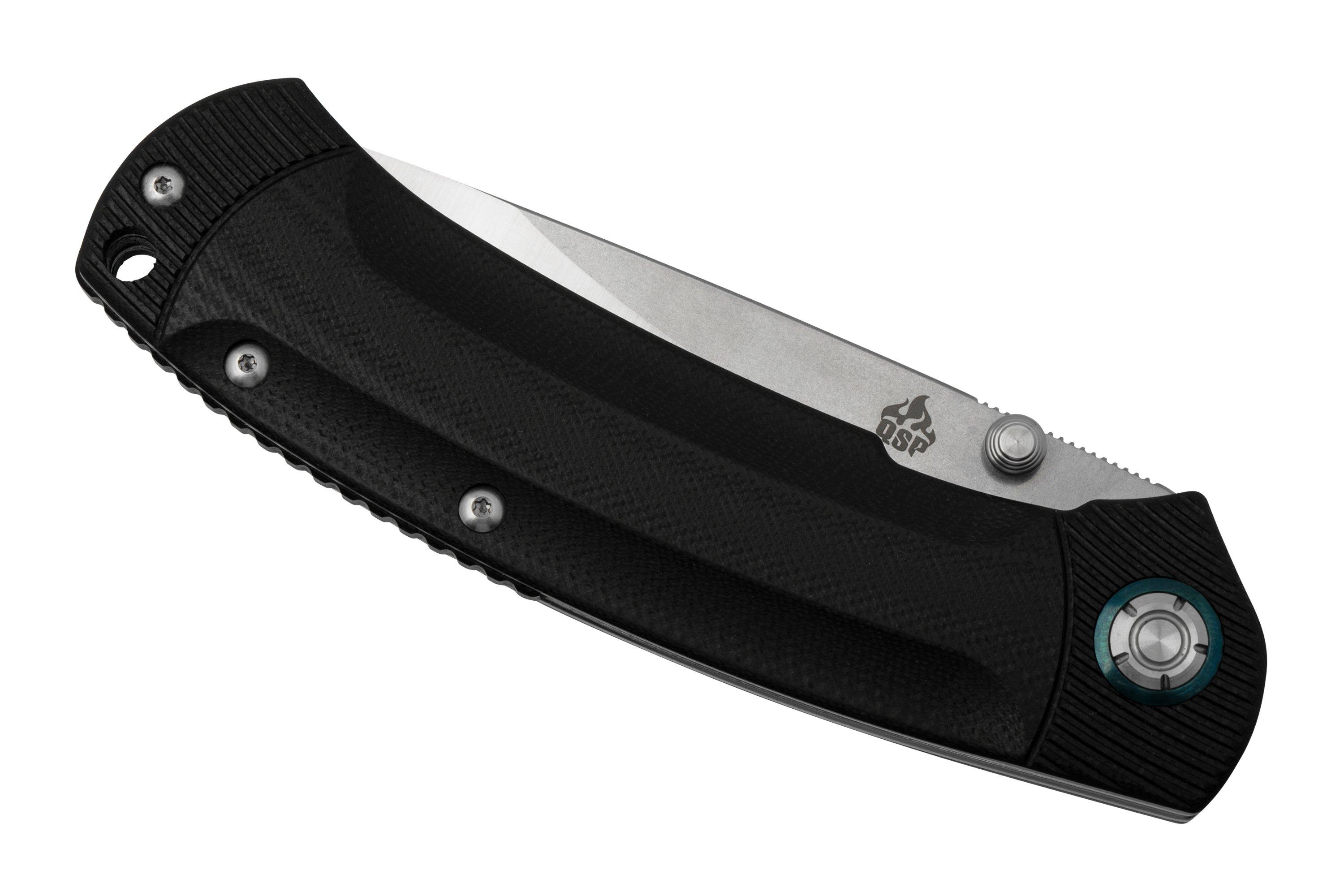 QSP Knife Copperhead QS109-A1, Stonewashed Satin, Black G-10, pocket ...