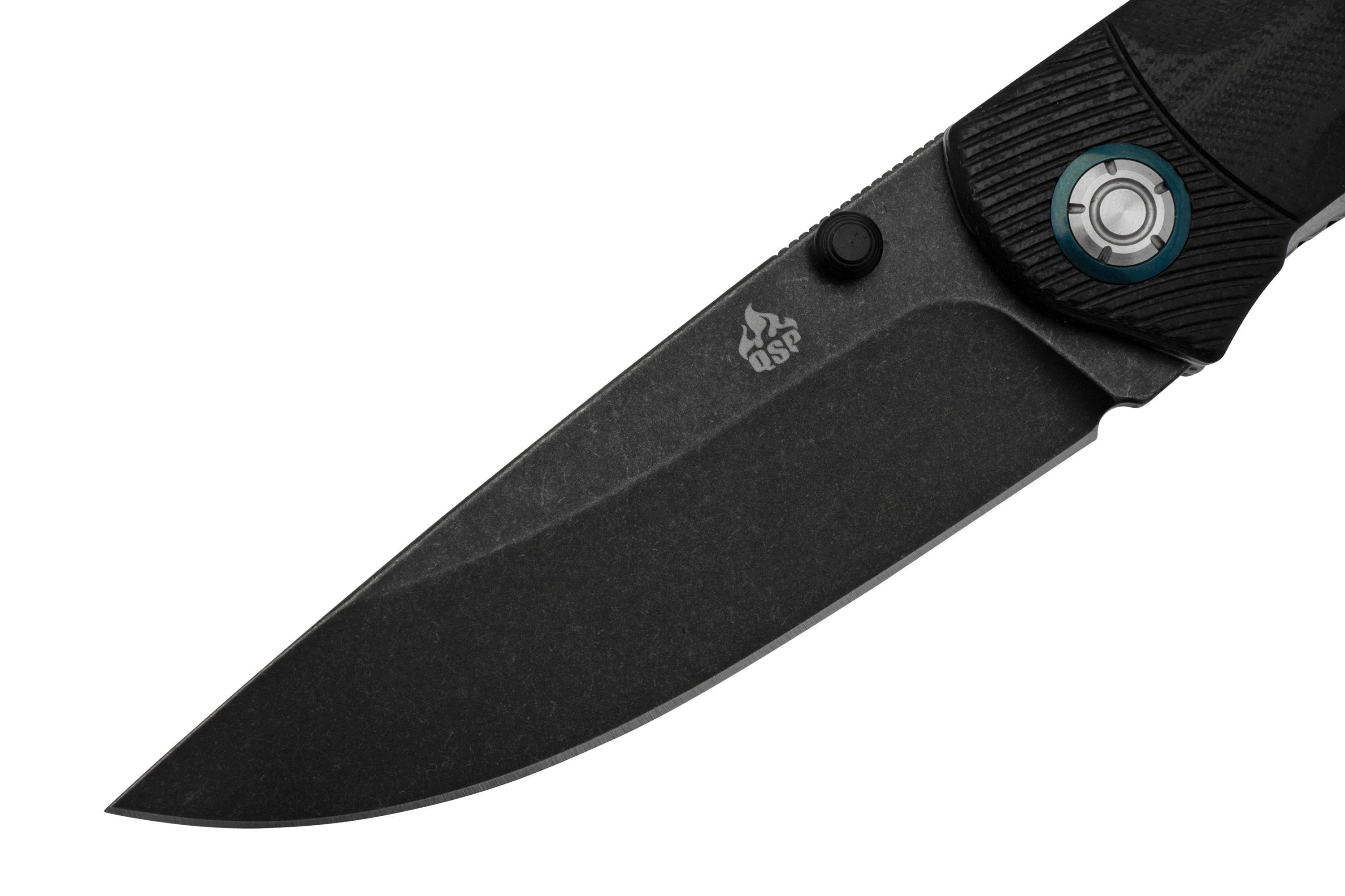 QSP Knife Copperhead QS109-A2, Blackwashed, Black G-10, pocket knife ...
