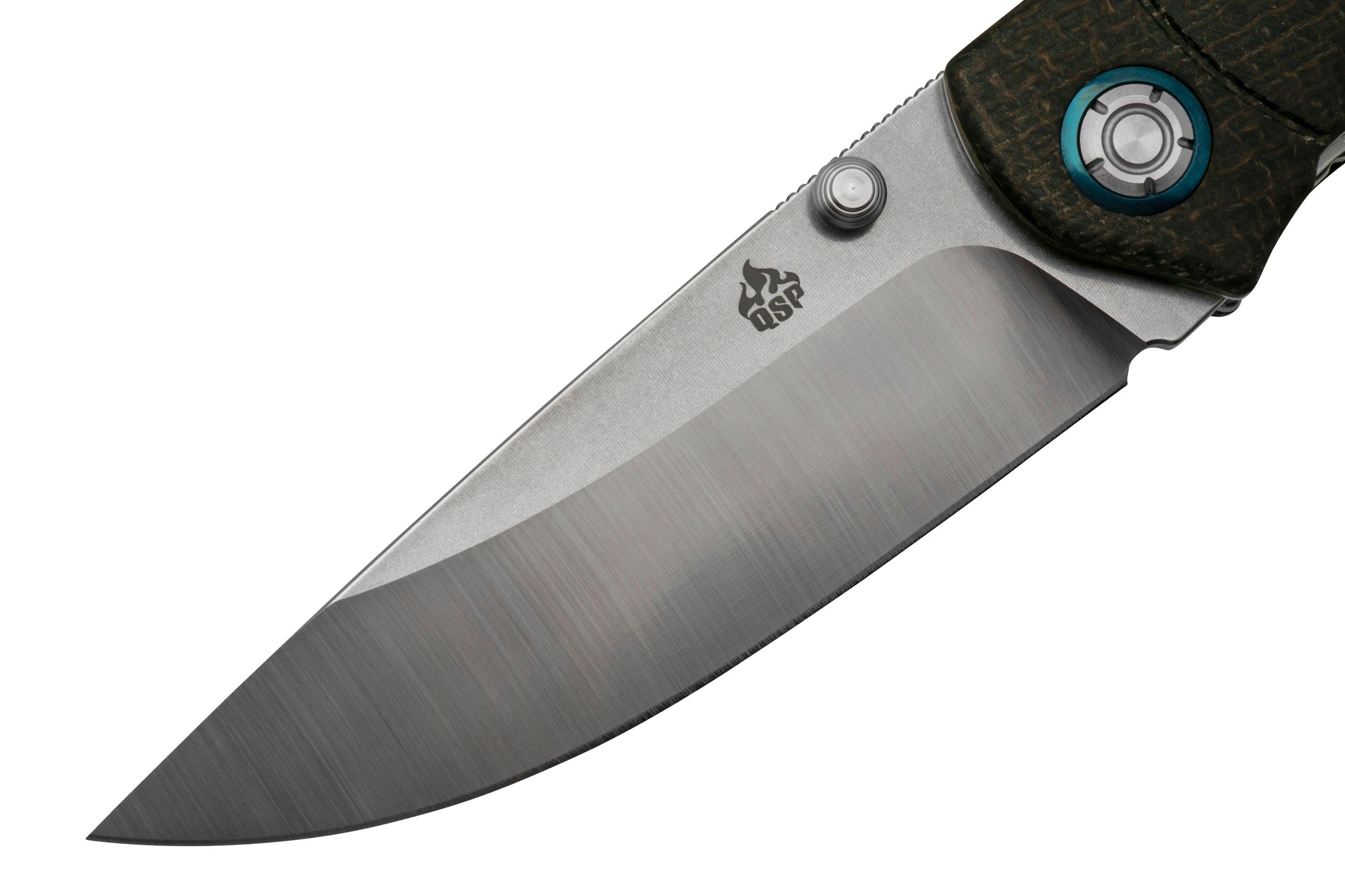 QSP Knife Copperhead QS109-C1, Stonewashed Satin, Brown Micarta ...