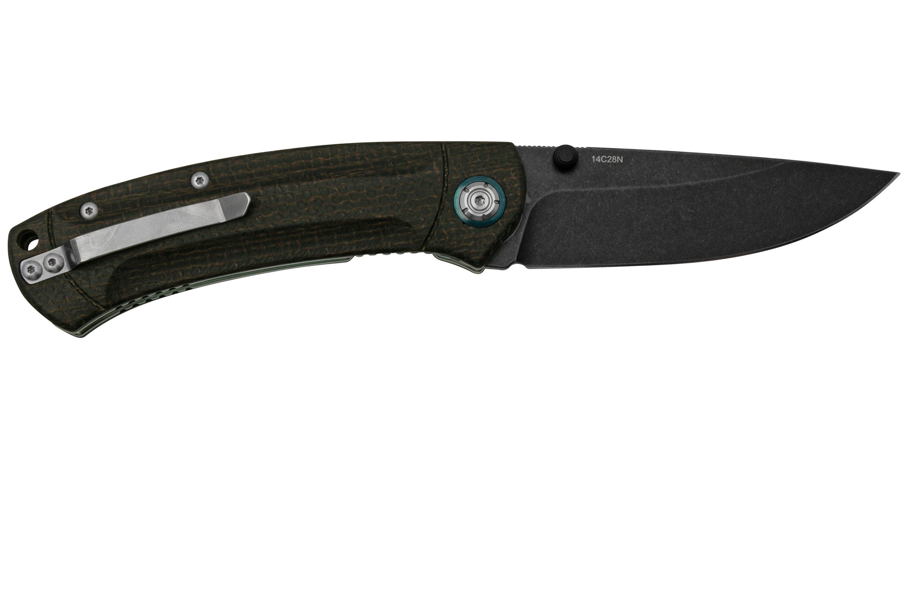 QSP Knife Copperhead QS109-C2, Blackwashed, Brown Micarta, pocket knife ...