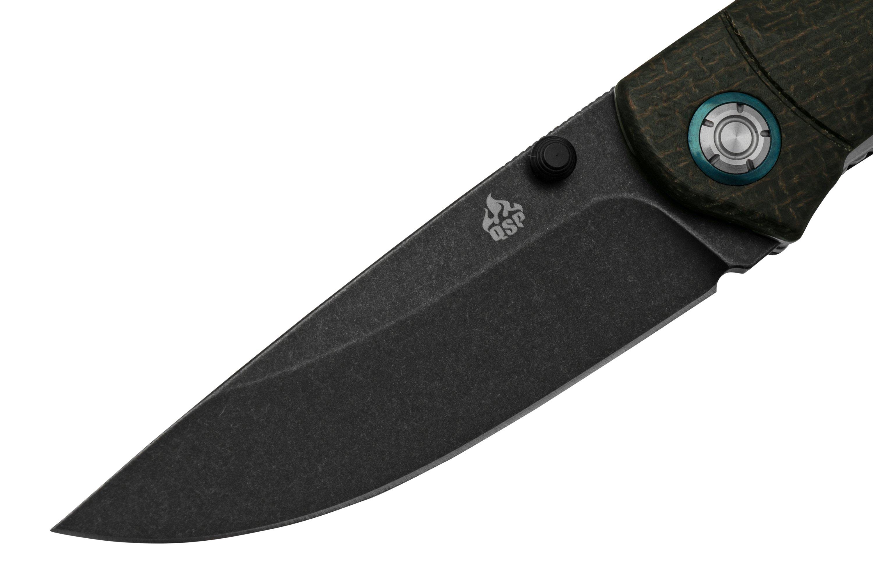 QSP Knife Copperhead QS109-C2, Blackwashed, Brown Micarta, pocket knife ...