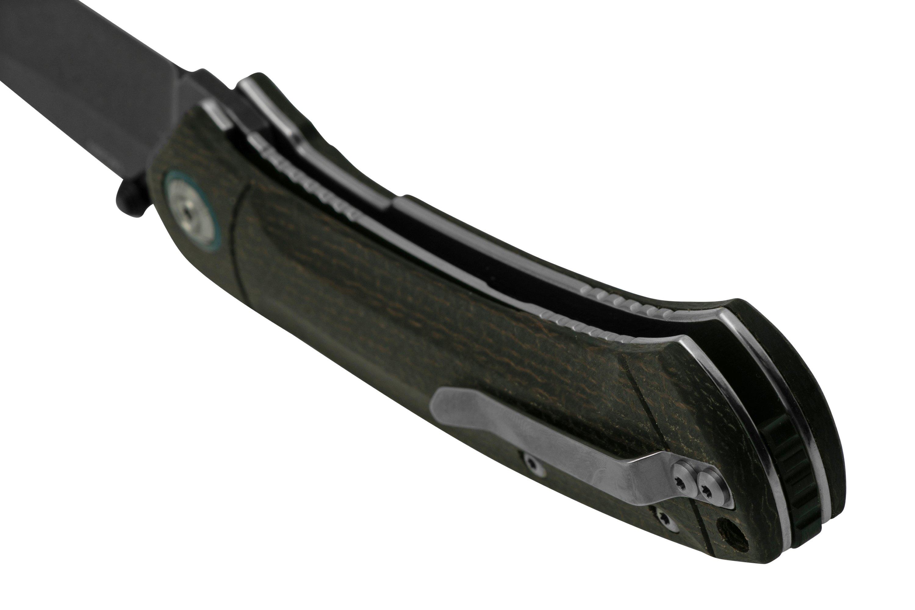 QSP Knife Copperhead QS109-C2, Blackwashed, Brown Micarta, pocket knife ...