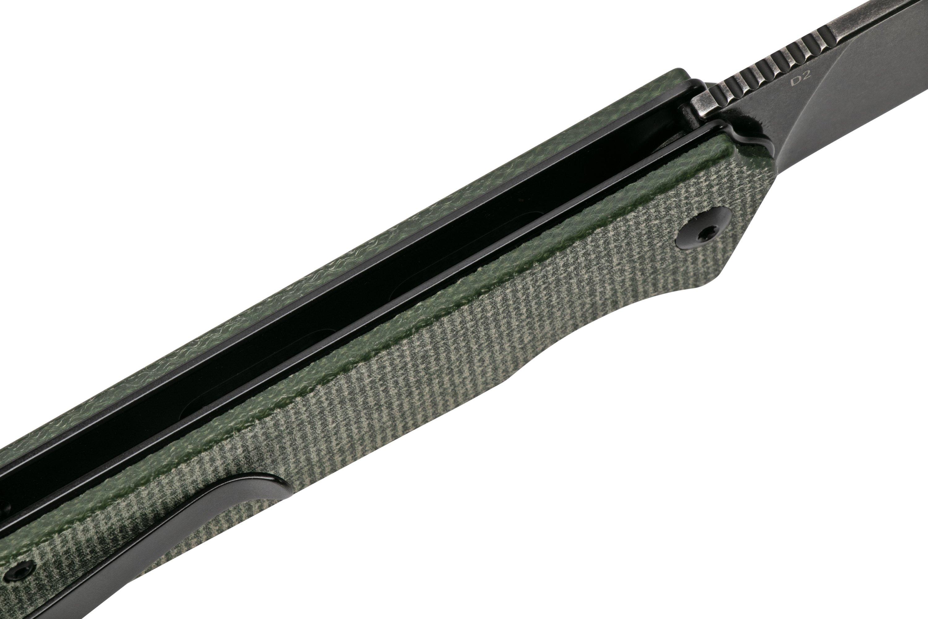 QSP Knife Mamba V2 QS111-I2 Blackwashed, Green Micarta navalha | Compras vantajosas em ...