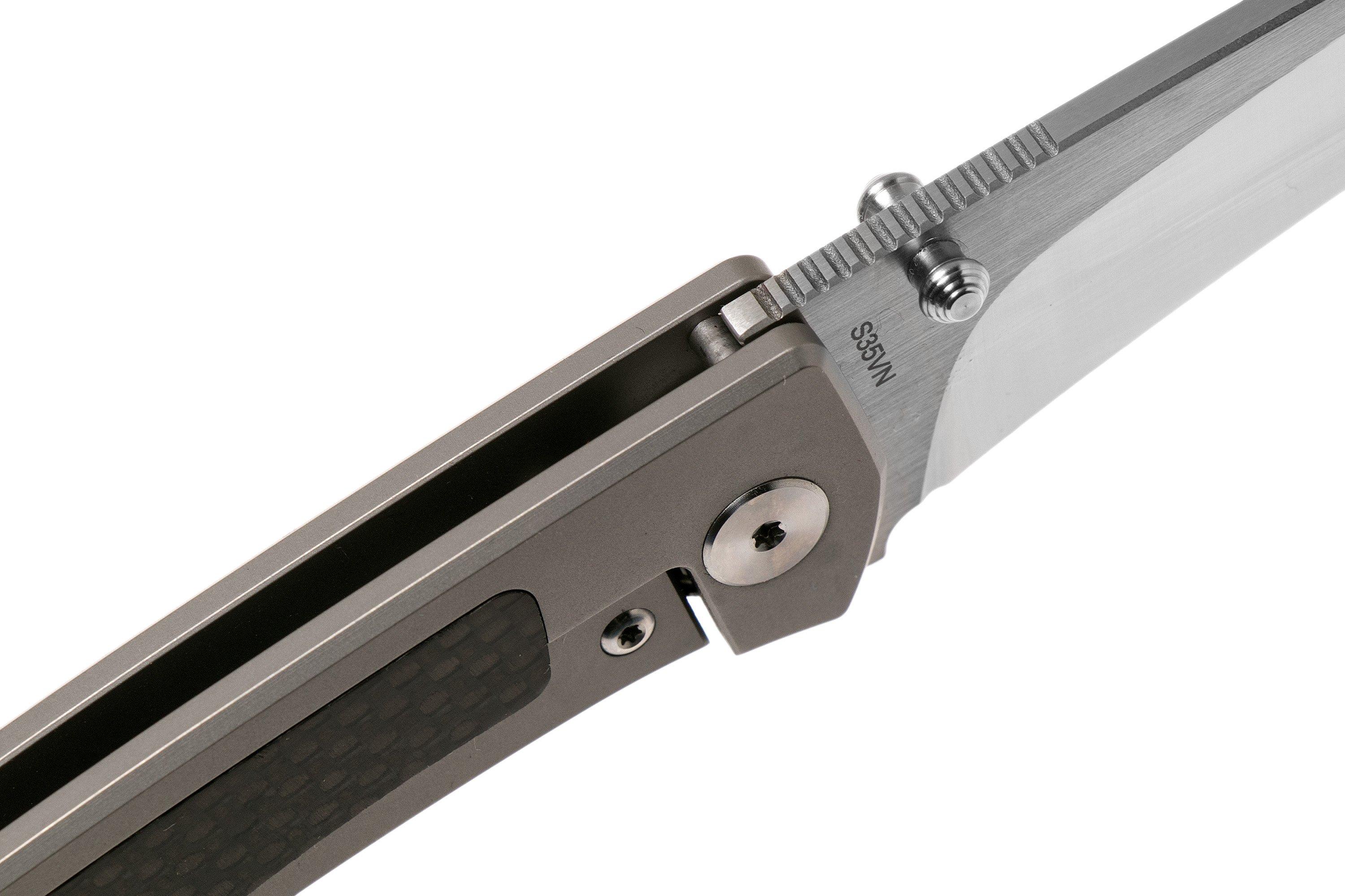 QSP Knife Songbird QS115-B Titanium Carbon fibre pocket knife ...