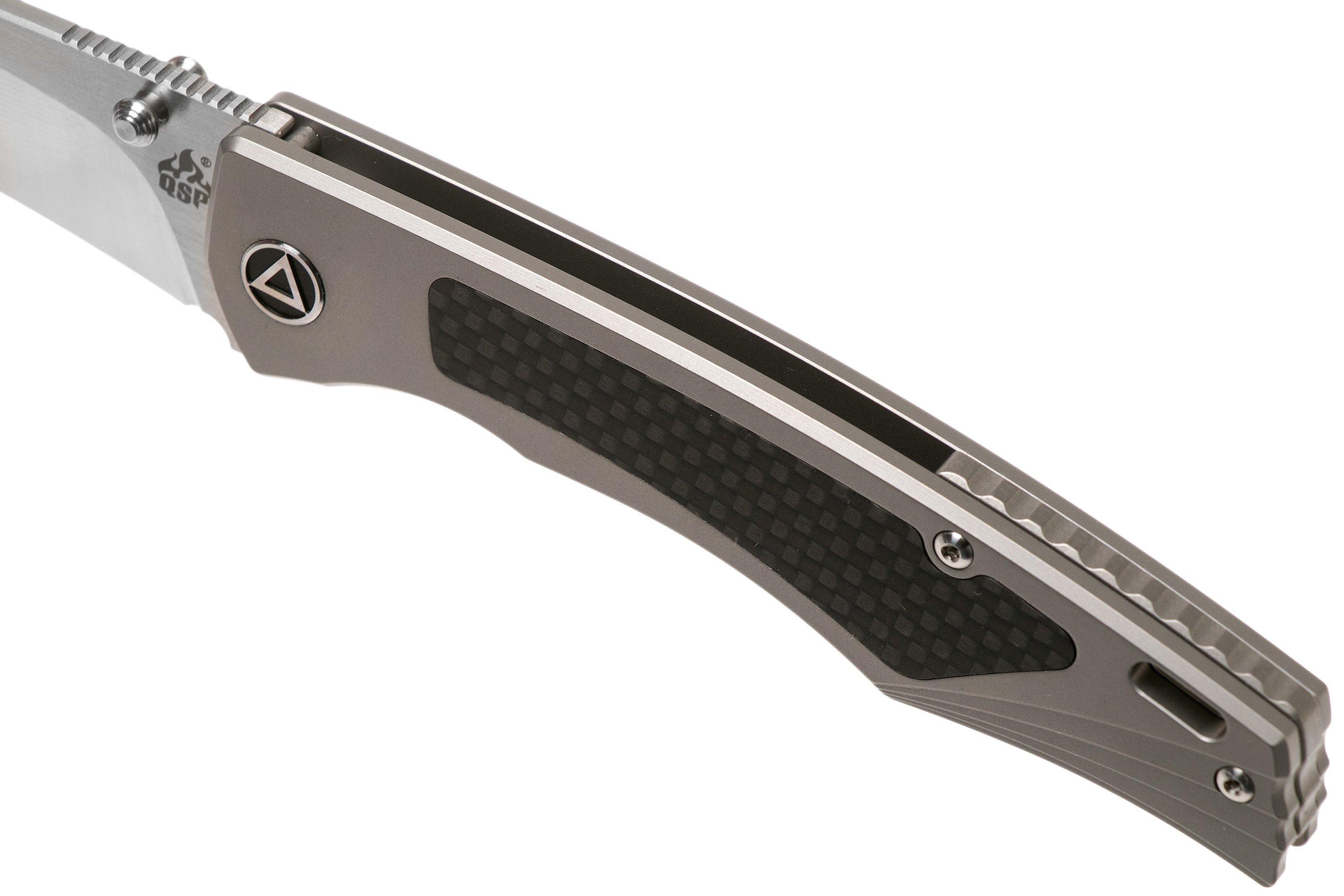 QSP Knife Songbird QS115-B Titanium Carbon fibre pocket knife ...