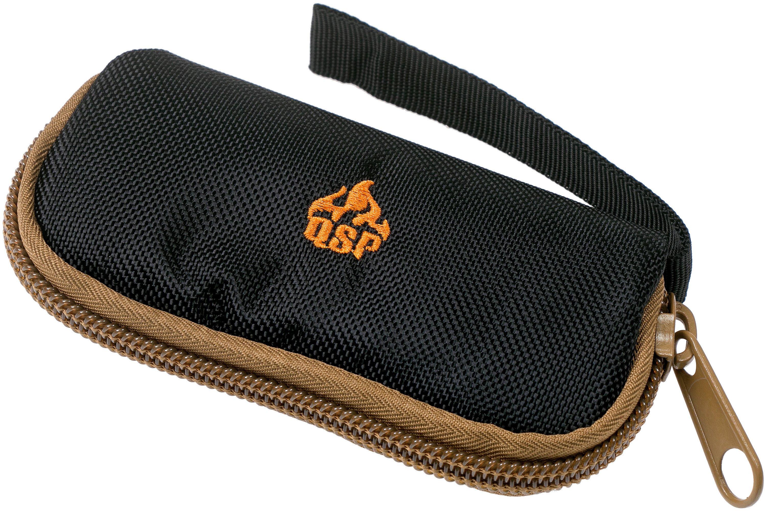 QSP Knife Pelican QS118-A1 Stonewash, Textured Brown Micarta navalha ...