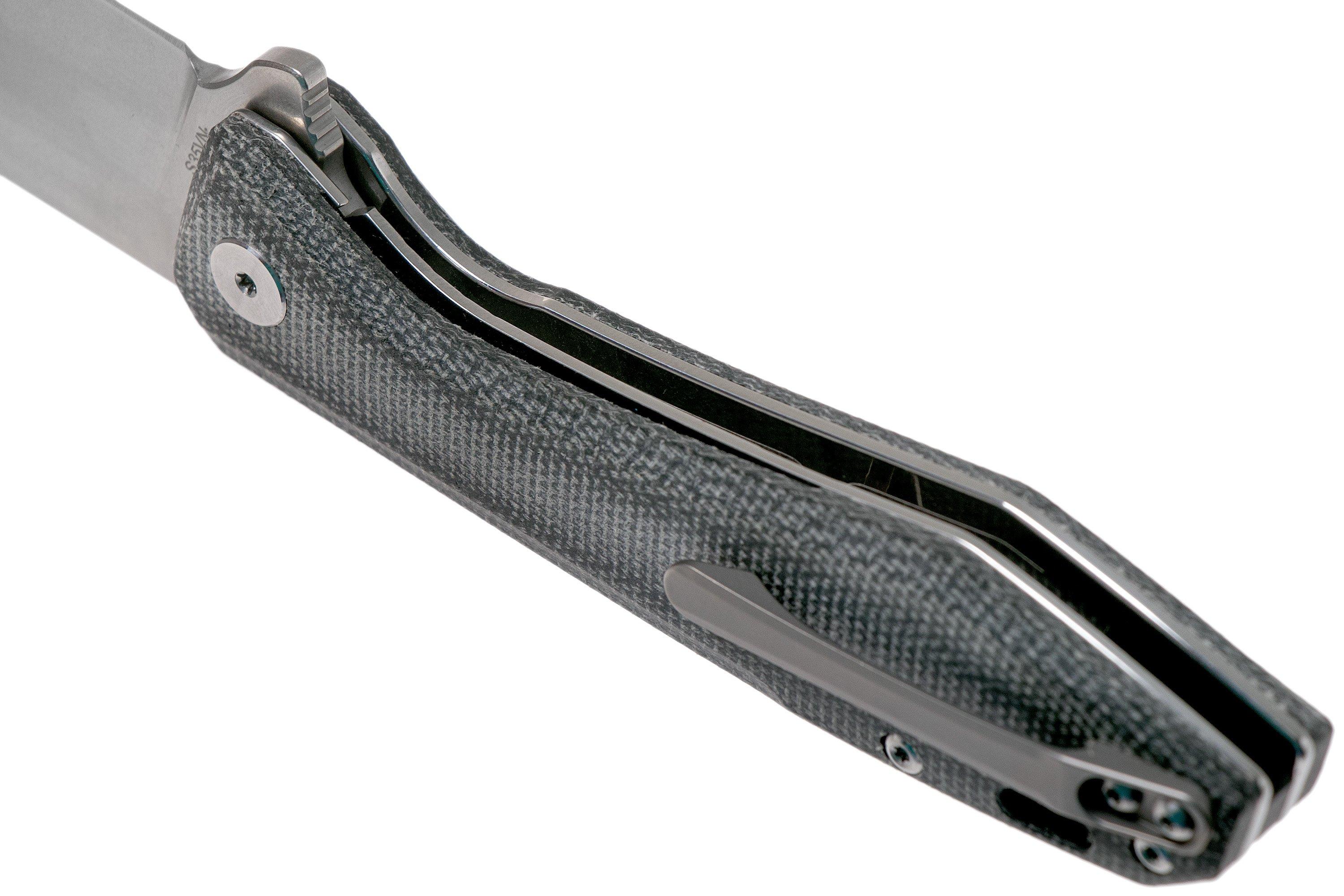 QSP Knife Pelican QS118-D1 Stonewash, Blue Micarta pocket knife ...