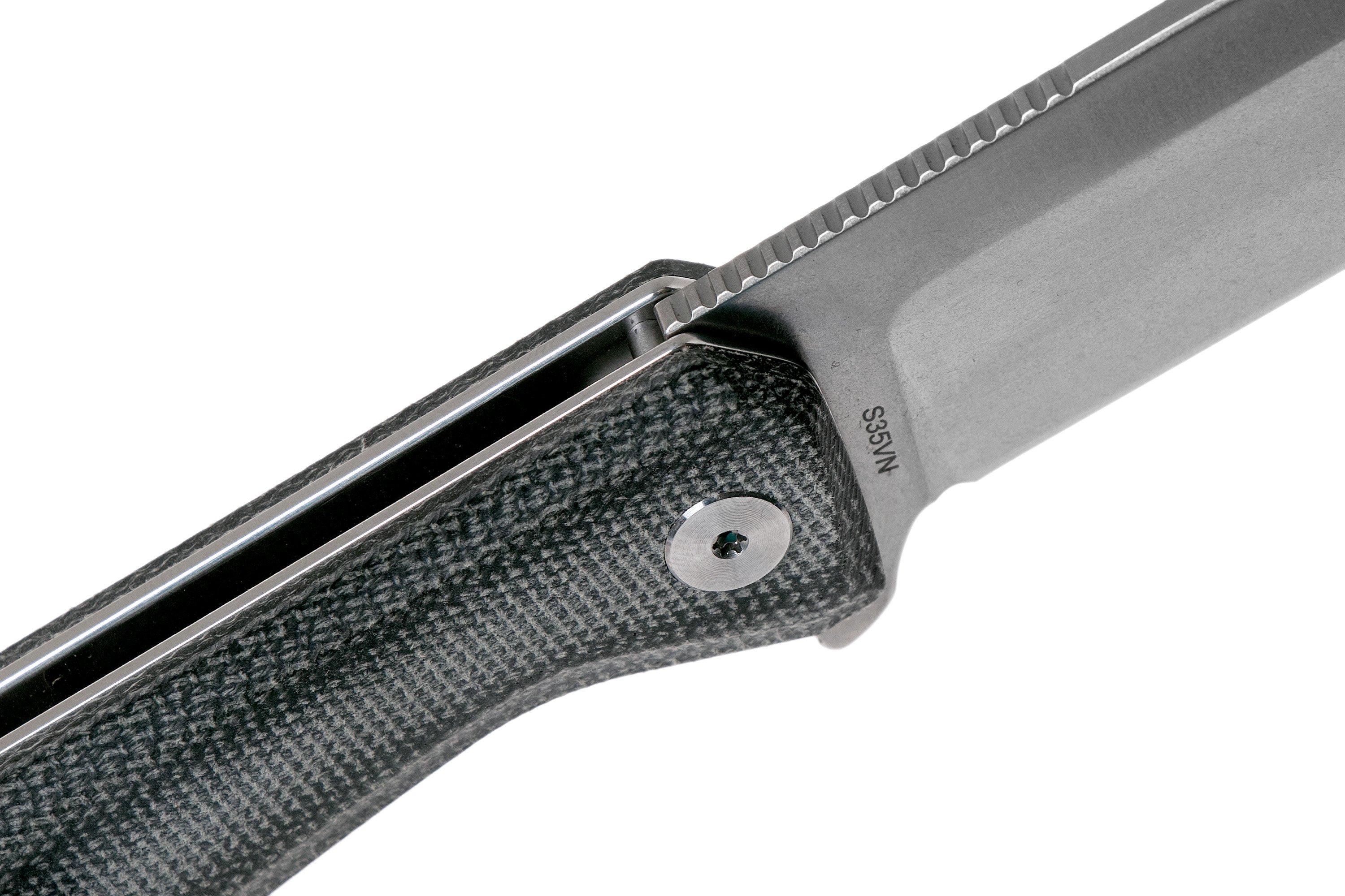 QSP Knife Pelican QS118-D1 Stonewash, Blue Micarta coltello da tasca ...