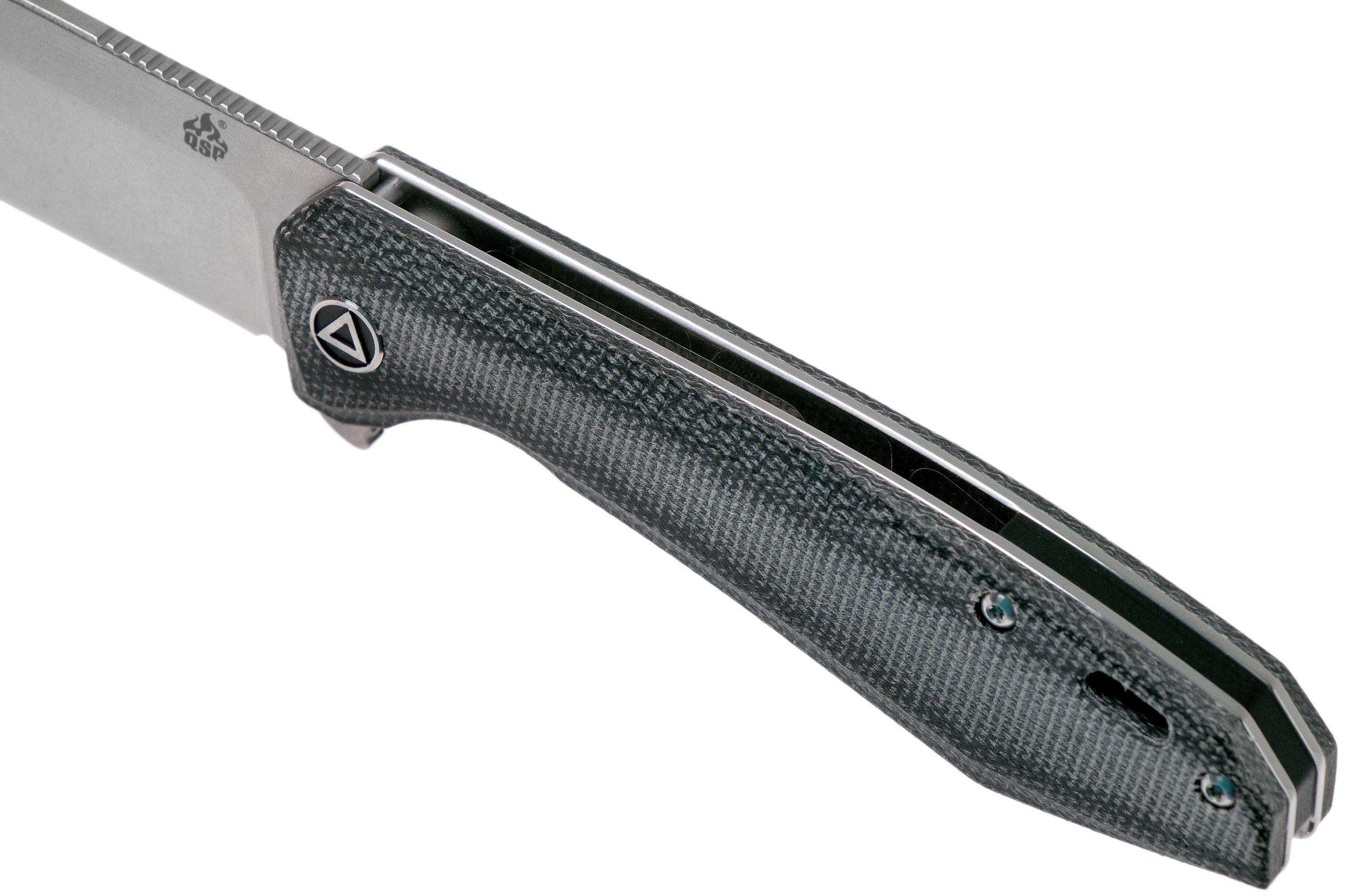 QSP Knife Pelican QS118-D1 Stonewash, Blue Micarta Taschenmesser ...