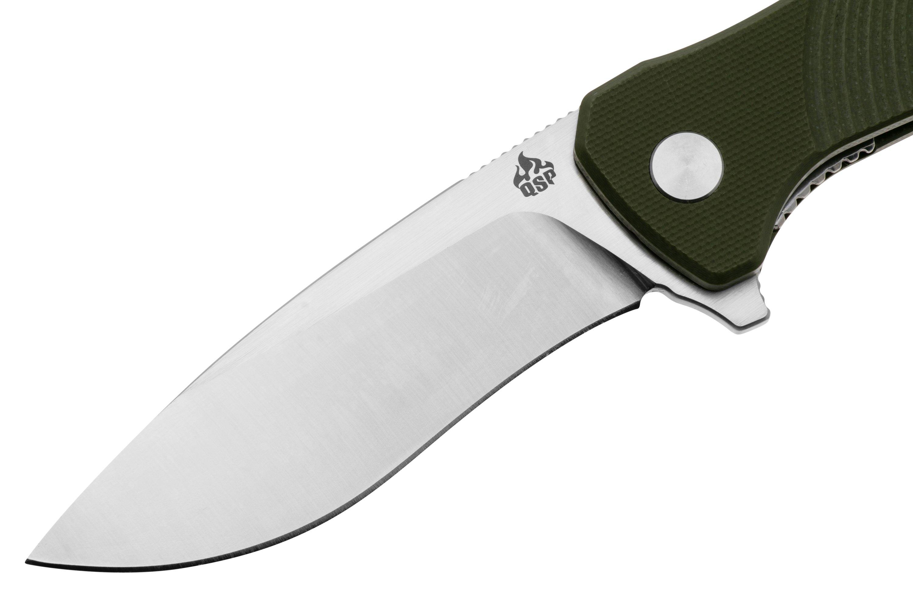 QSP Knife Raven QS122-B1 D2, Green G10, pocket knife | Advantageously ...