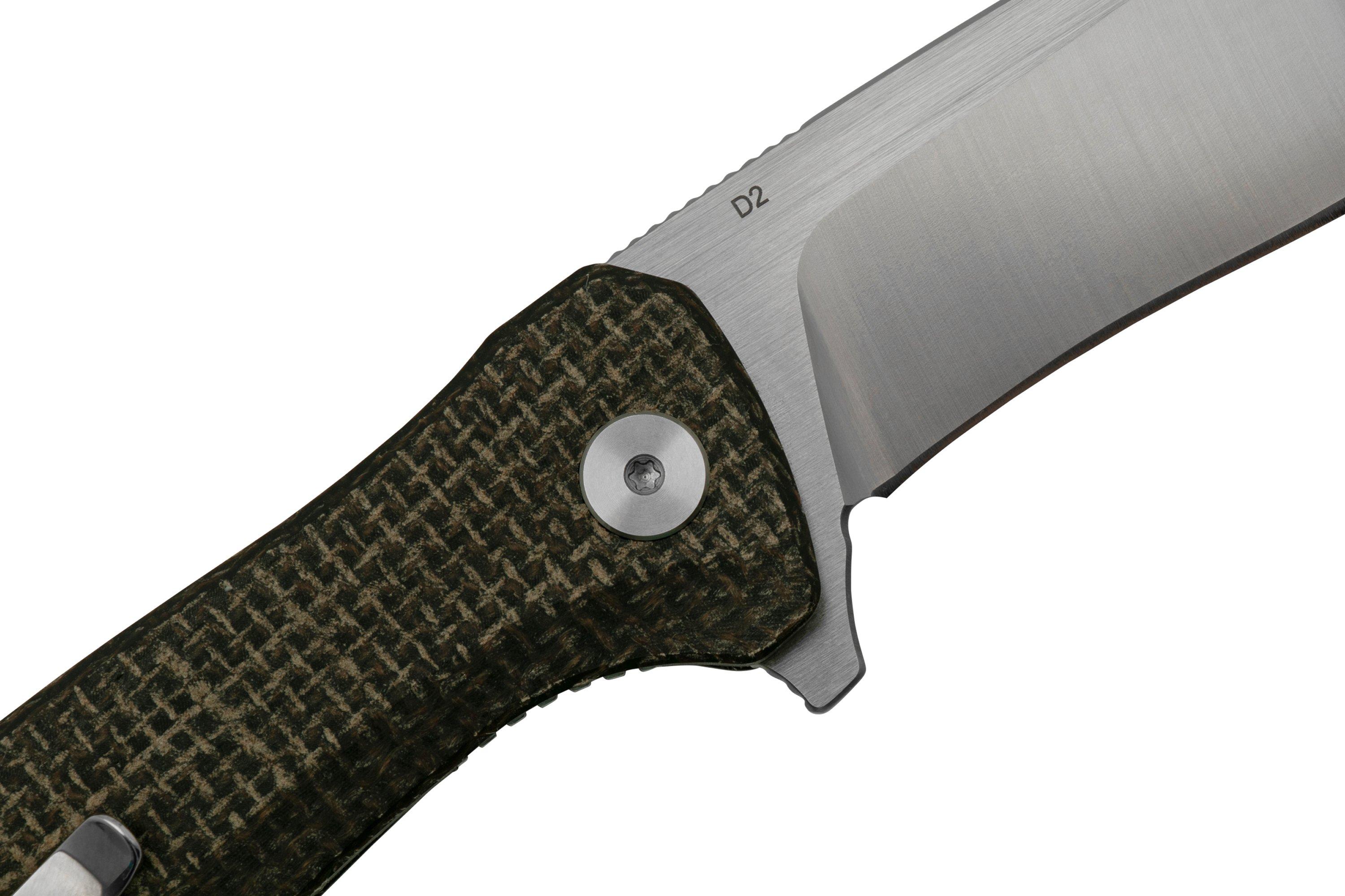 QSP Knife Raven QS122-D1 Rough Brown Micarta, Satin, pocket knife ...