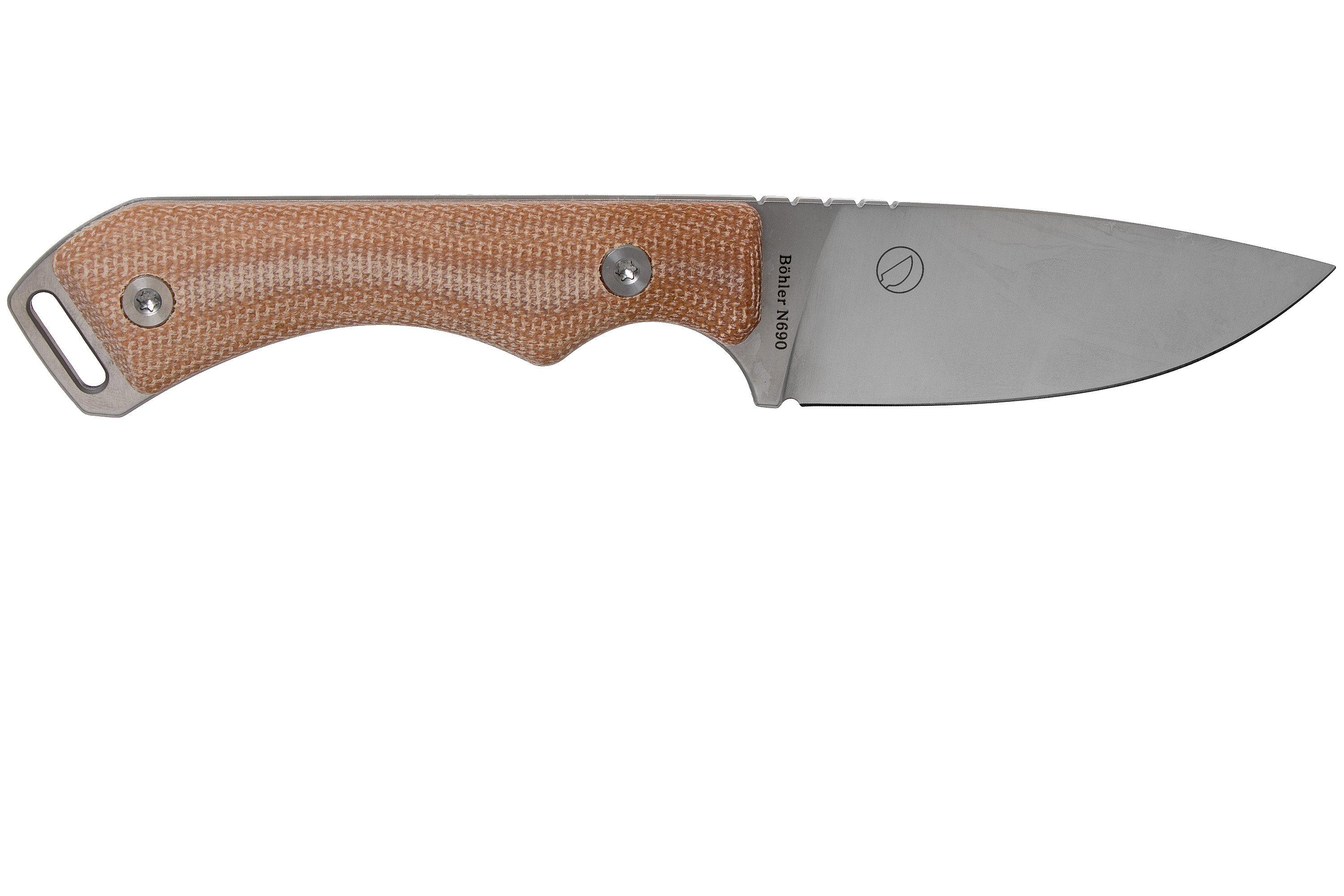 QSP Knife Workaholic QS124-A SK03 Brown Micarta fixed knife ...
