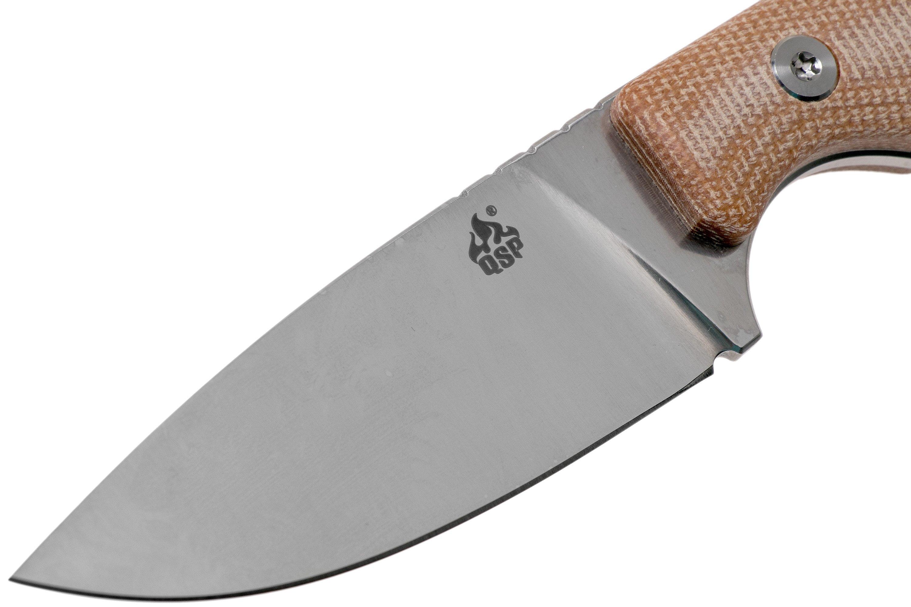 QSP Knife Workaholic QS124-A SK03 Brown Micarta fixed knife ...