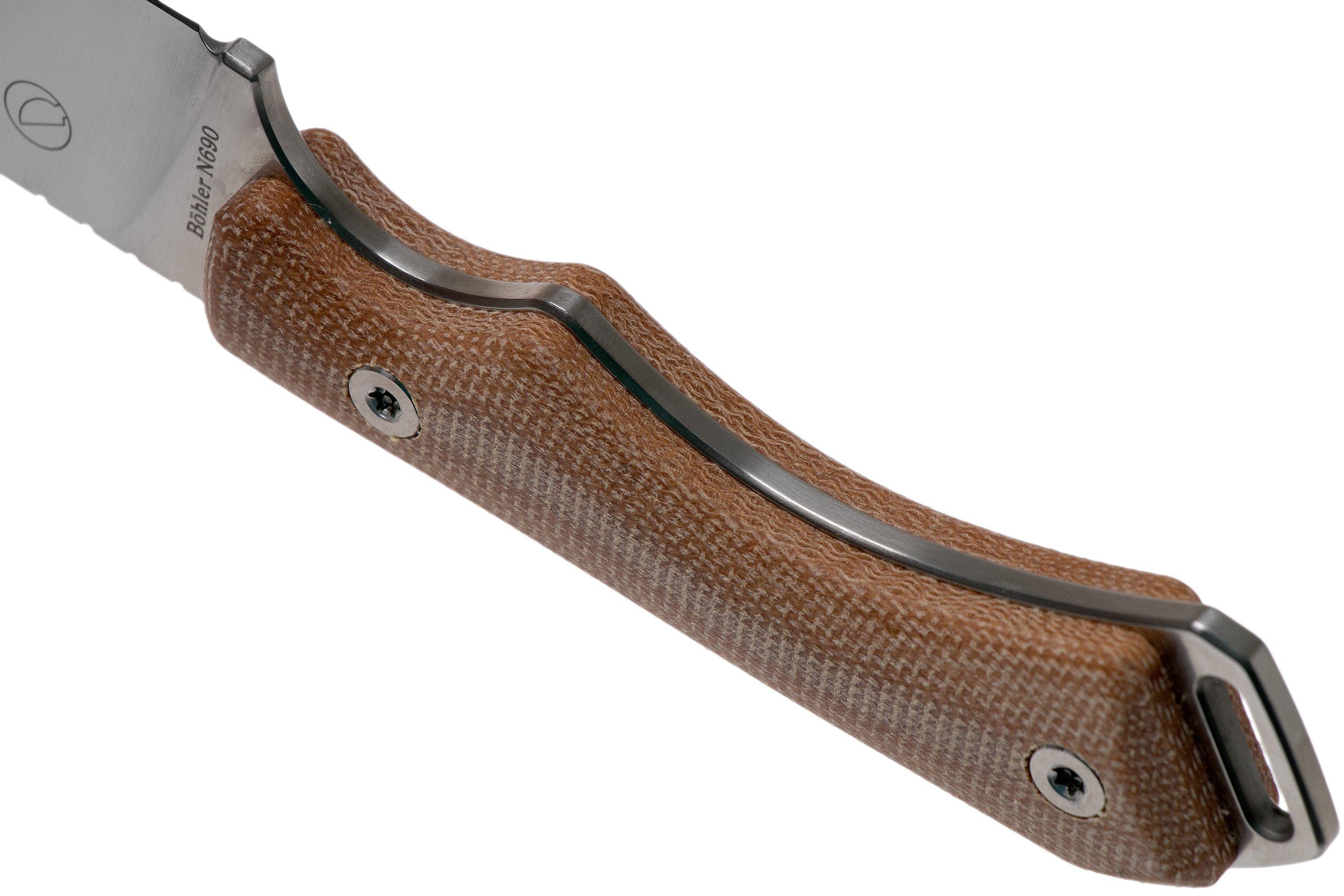 QSP Knife Workaholic QS124-A SK03 Brown Micarta fixed knife ...