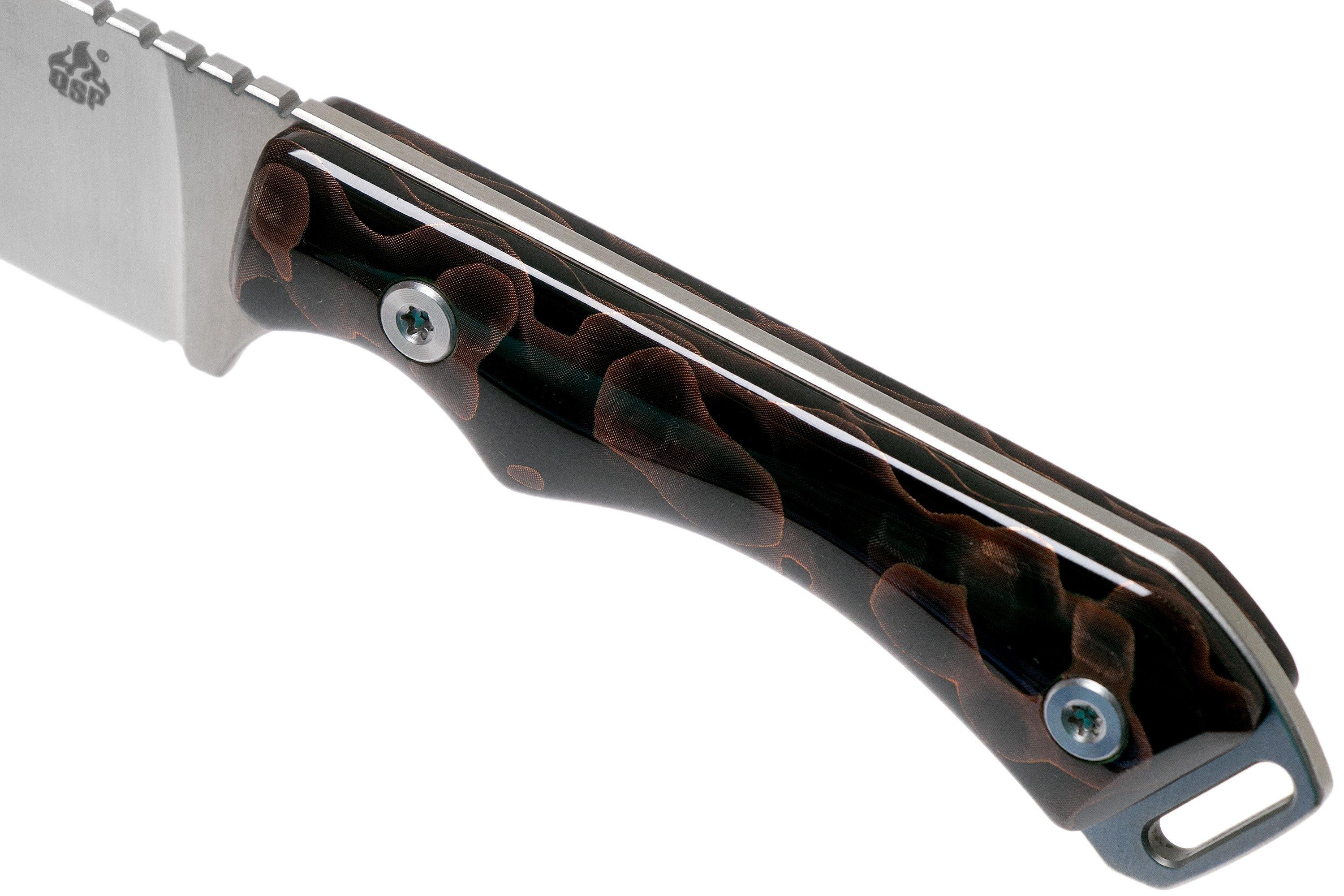 QSP Knife Workaholic QS124-C SK03 Raffir Noble Bronze Moon fixed knife ...