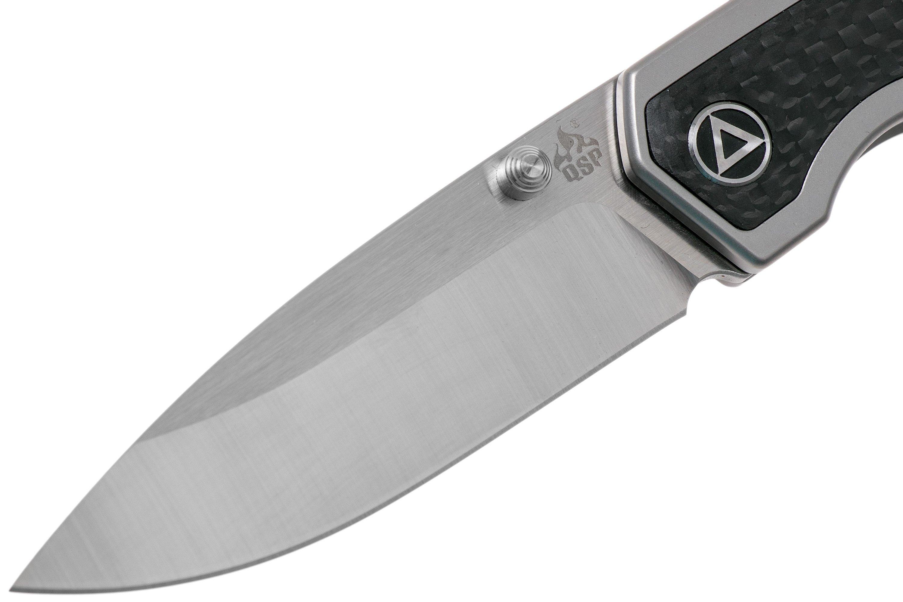 QSP Knife Puffin QS127-E2 Titanium Carbon fibre coltello da tasca ...