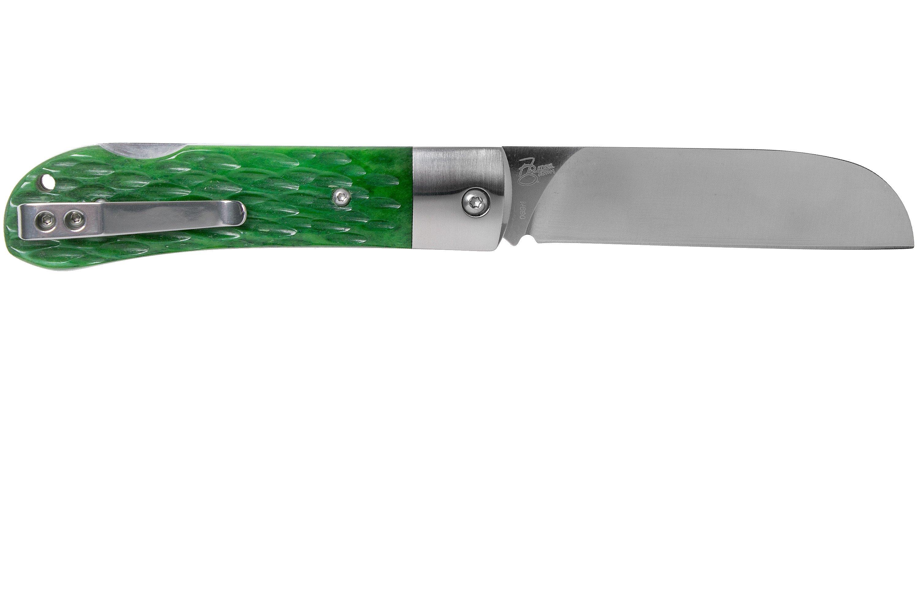 QSP Knife Worker QS128-B Green Bone pocket knife, Arthur Brehm design ...