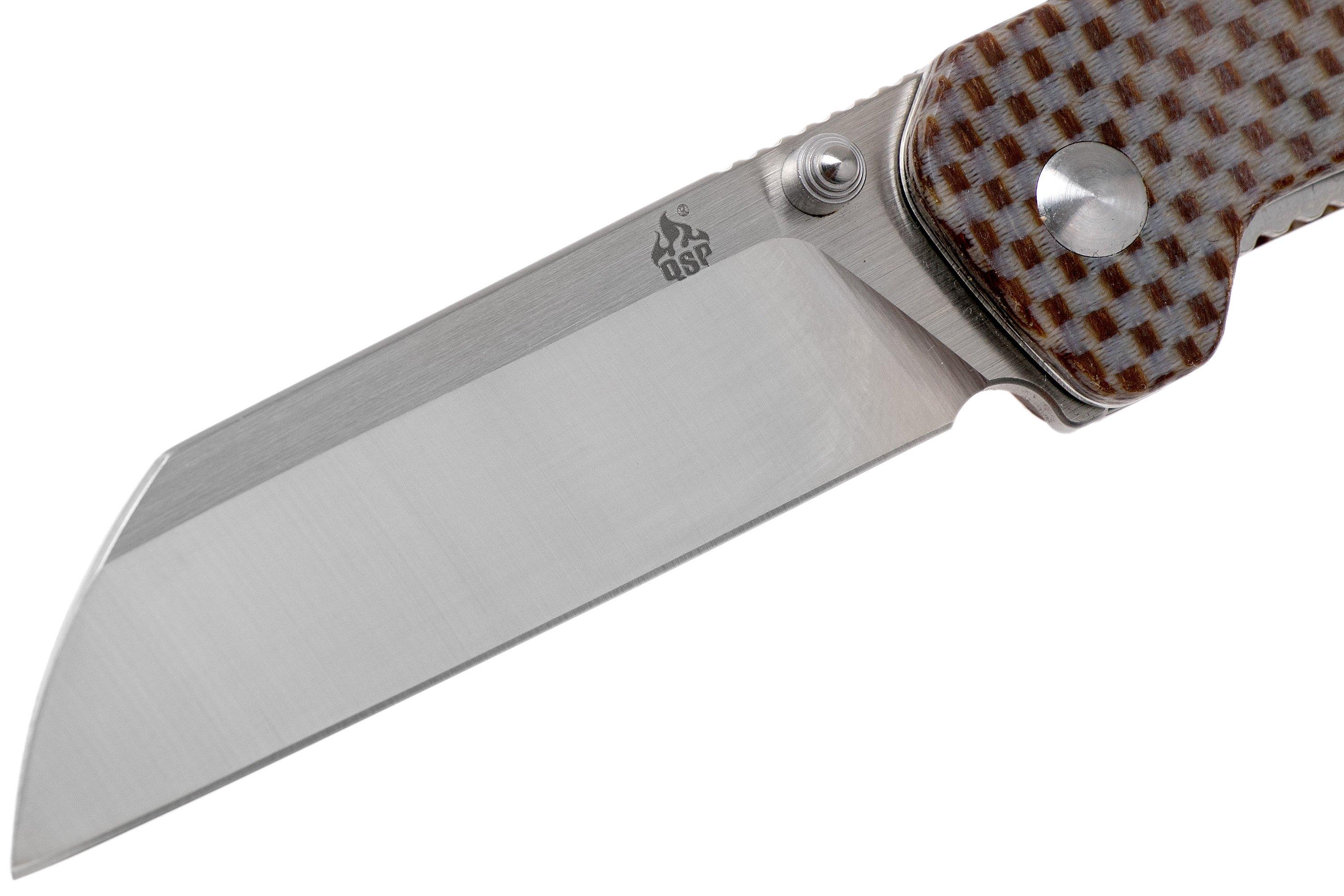 QSP Knife Penguin QS130-A Brown Texture Micarta, couteau de poche ...