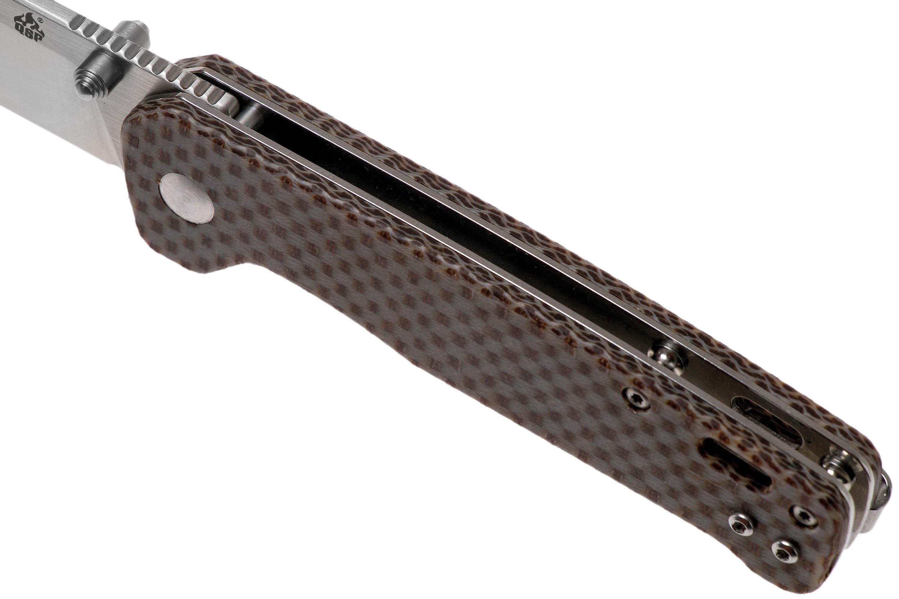 QSP Knife Penguin QS130-A Brown Texture Micarta, couteau de poche ...