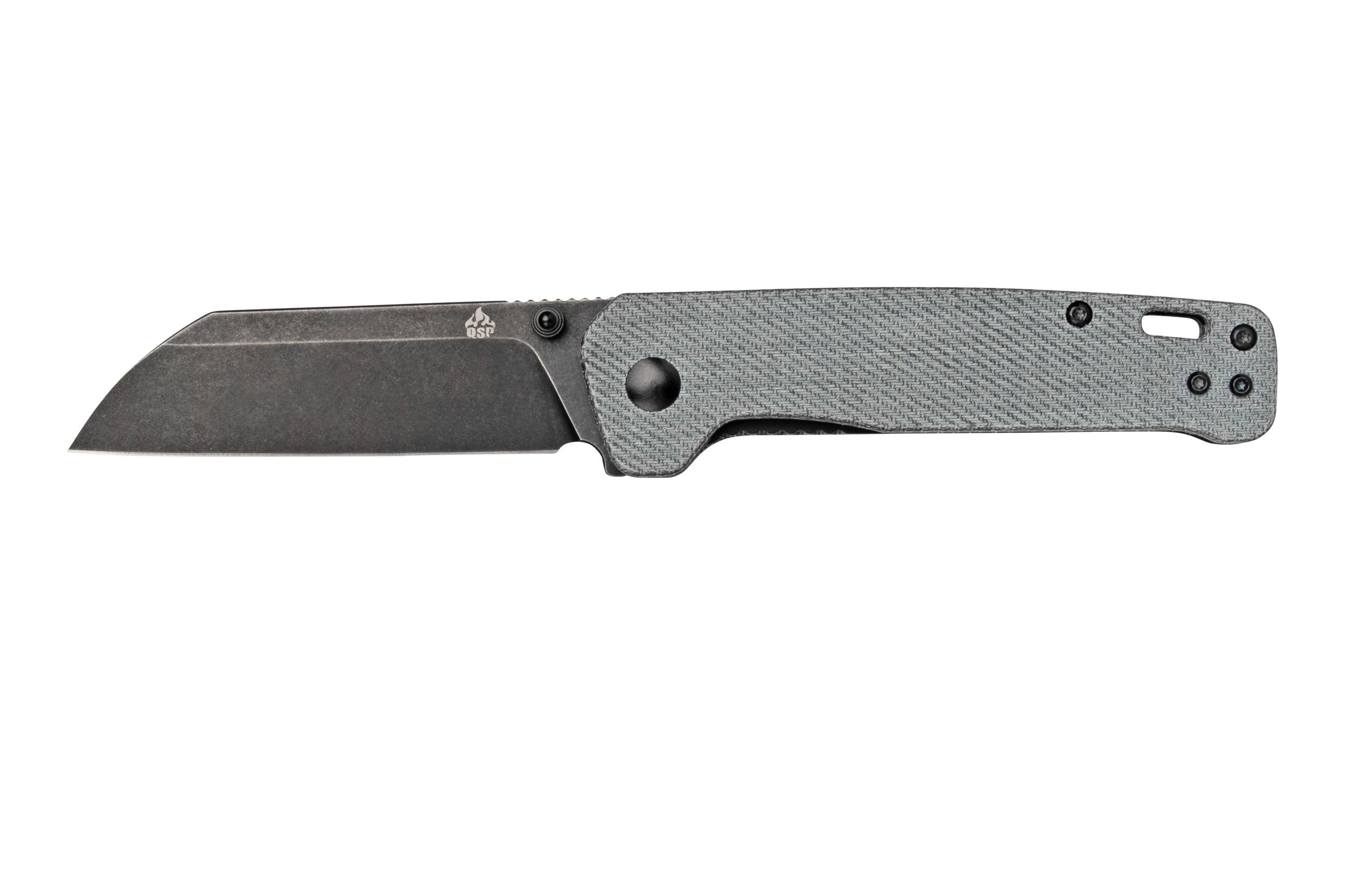 QSP Knife Penguin QS130-B2 Denim Micarta, Blackwashed pocket knife ...