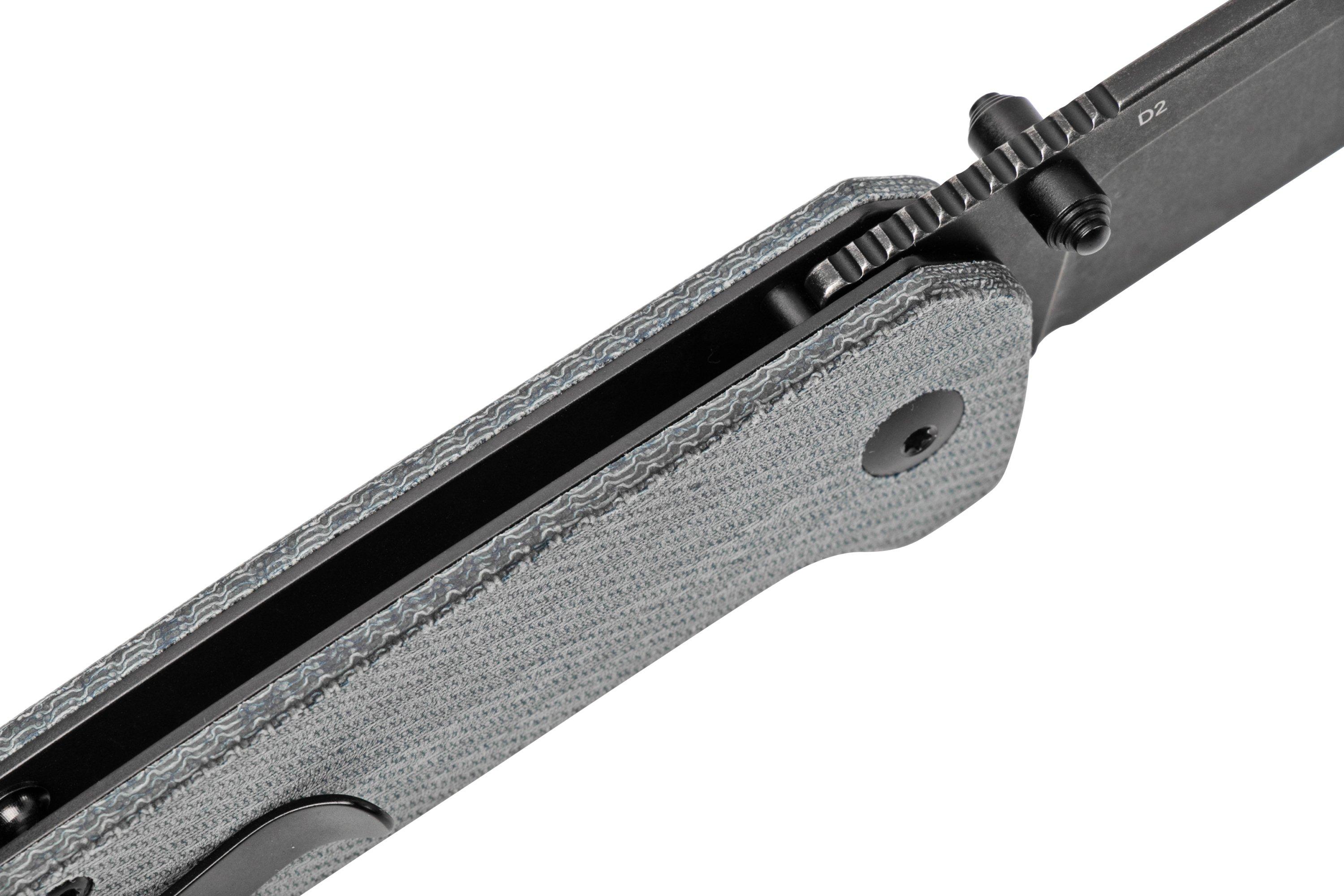 QSP Knife Penguin QS130-B2 Denim Micarta, Blackwashed pocket knife ...