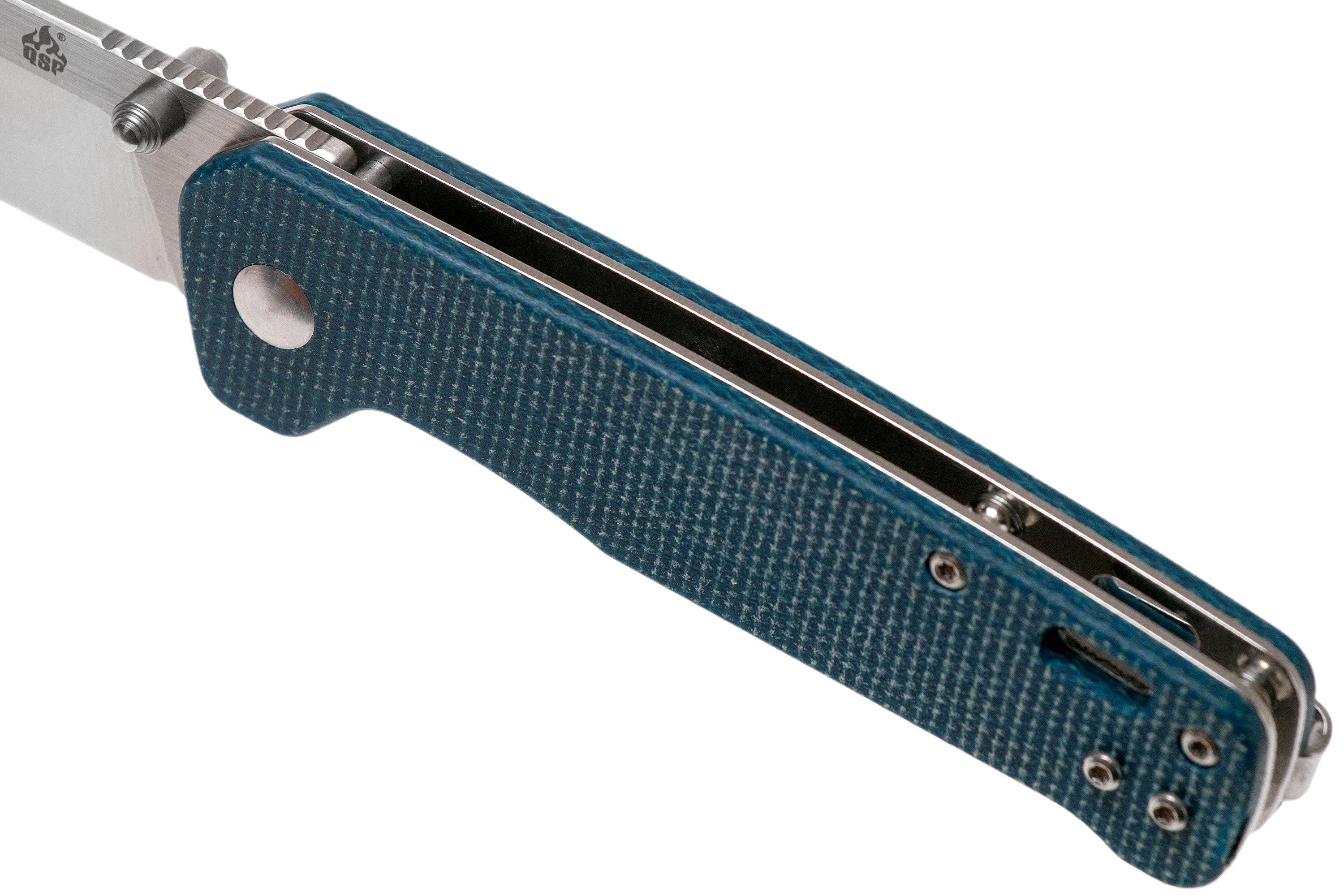 QSP Knife Penguin QS130-H Blue Micarta, pocket knife | Advantageously ...