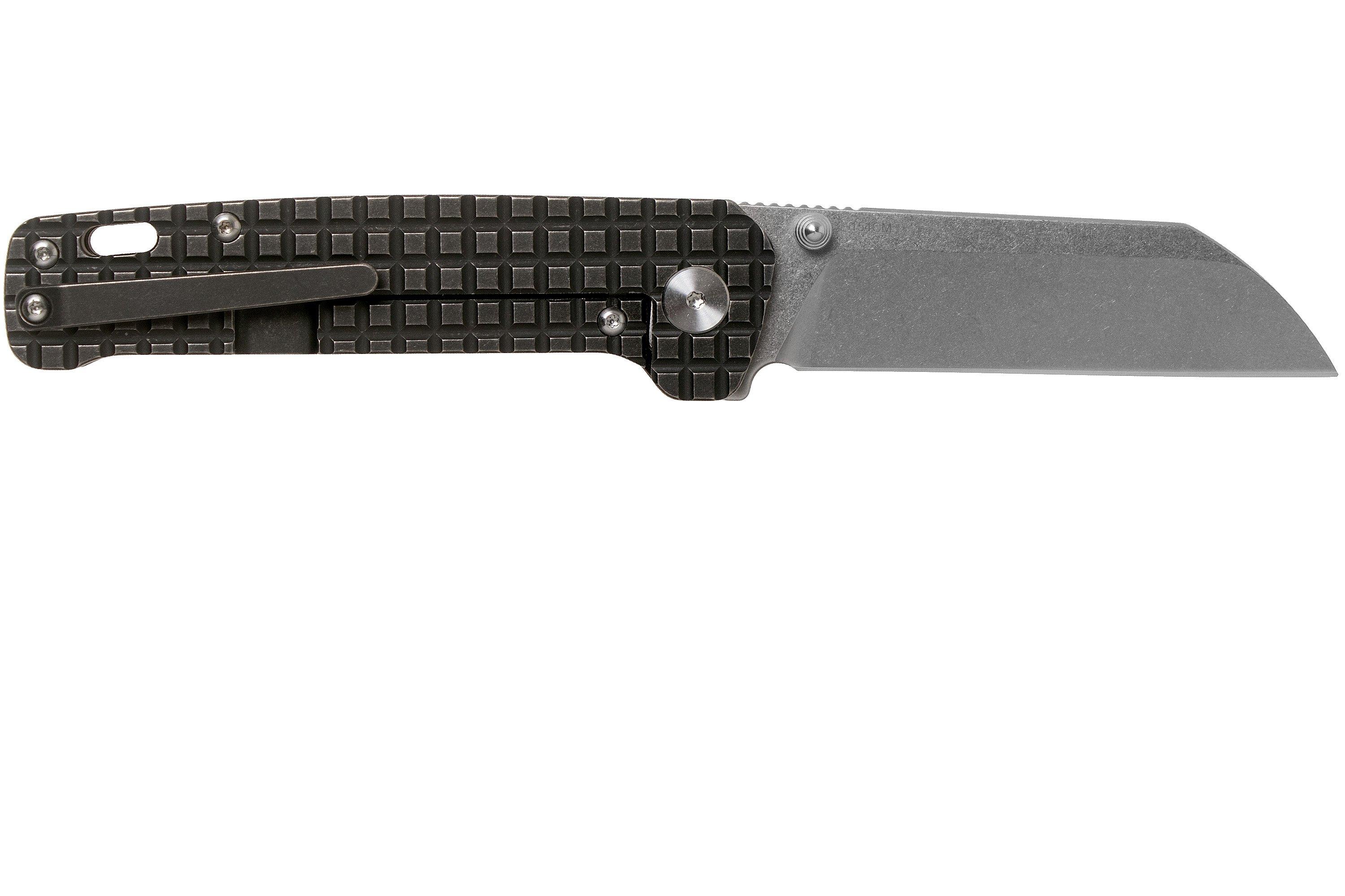 QSP Knife Penguin QS130-NFRG Textured Titanium, Satin 154CM navaja ...