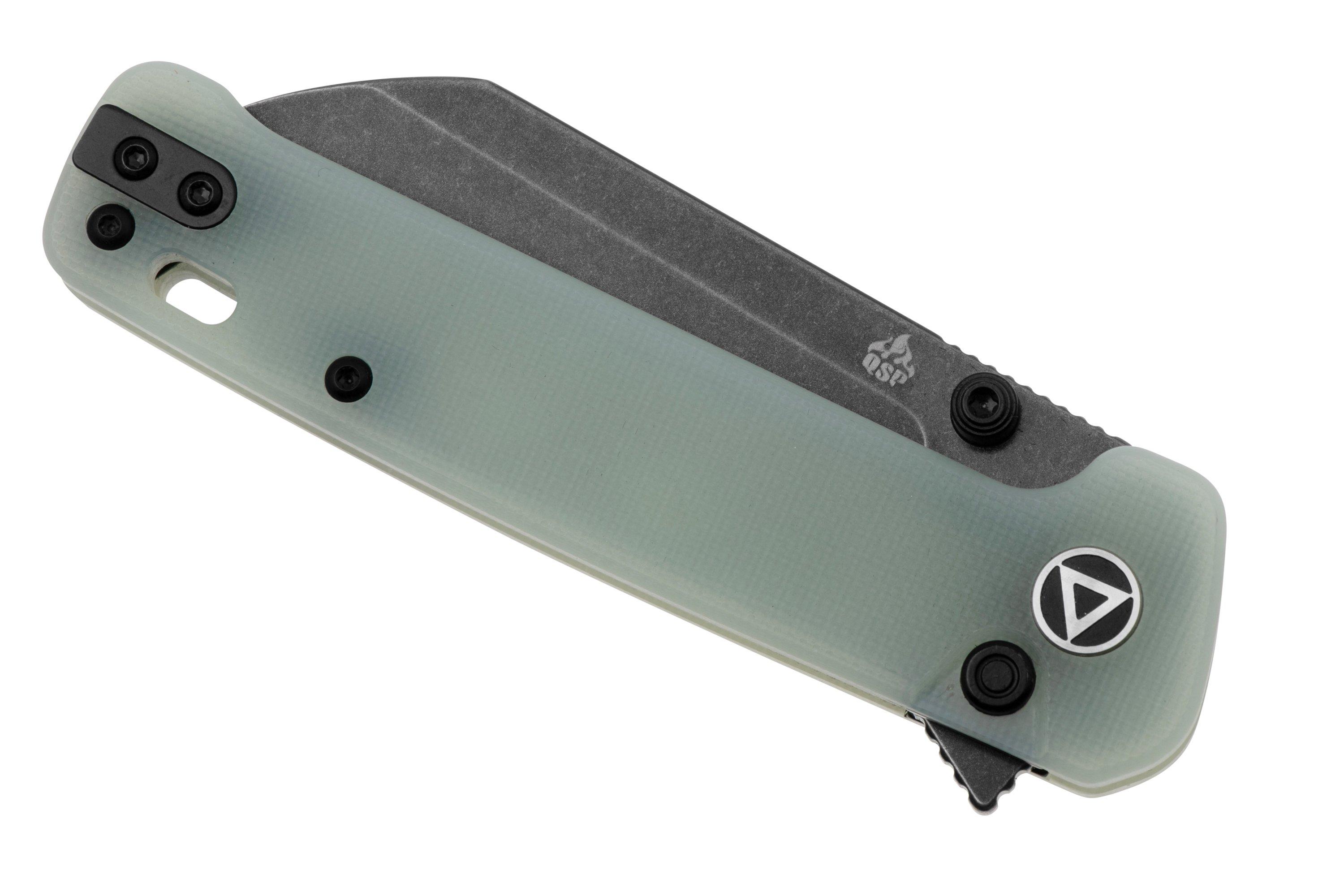 QSP Knife Penguin Button Lock QS130BL-B2 Black, Jade G10, pocket knife ...