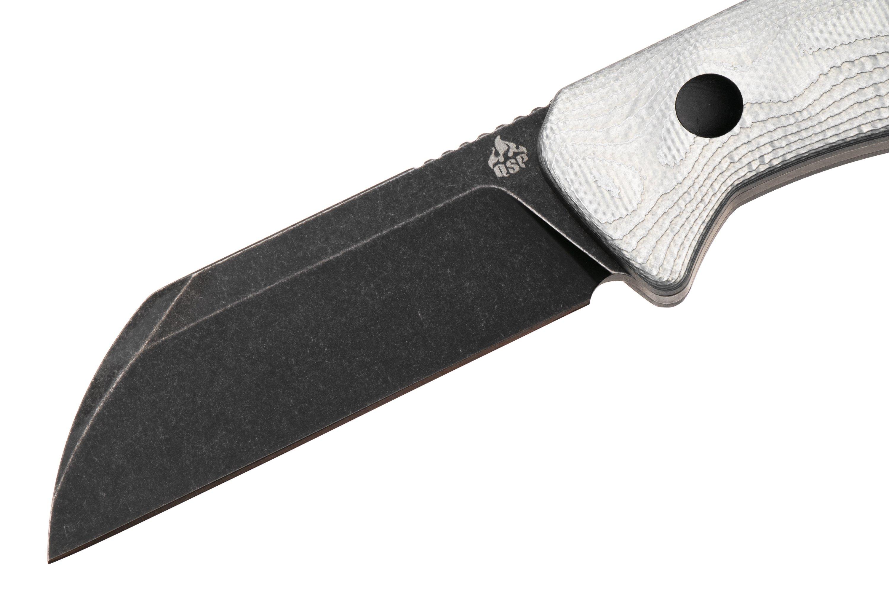 QSP Knife Baby Penguin QS130BP-D2 Blackwashed 14C28N Aluminum Foil ...