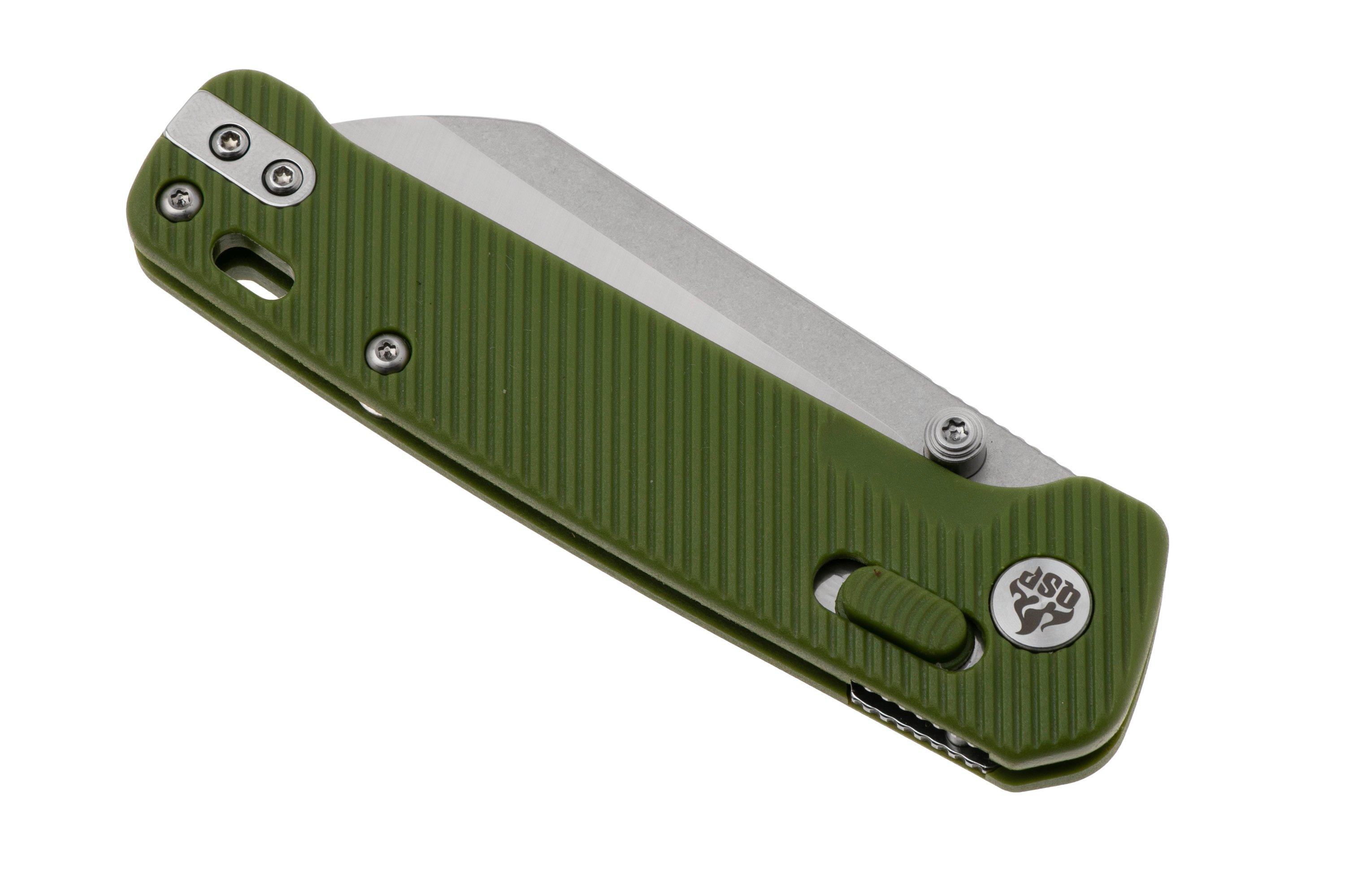QSP Knife Penguin Glyde QS130GL-B1 Two-Tone 14C28N, Green FRN, pocket ...
