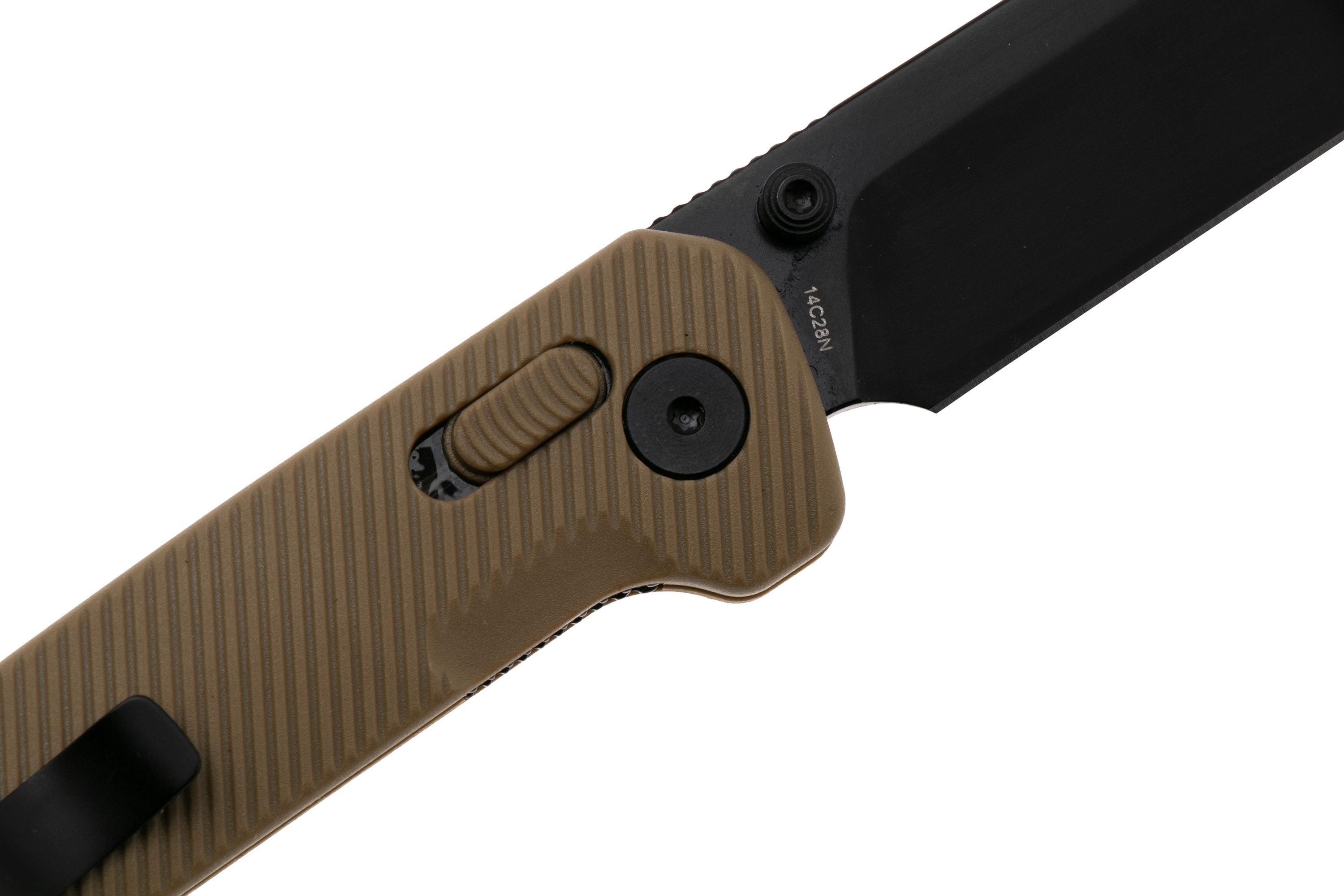 QSP Knife Penguin Glyde QS130GL-C2 PVD 14C28N, Tan FRN, pocket knife ...