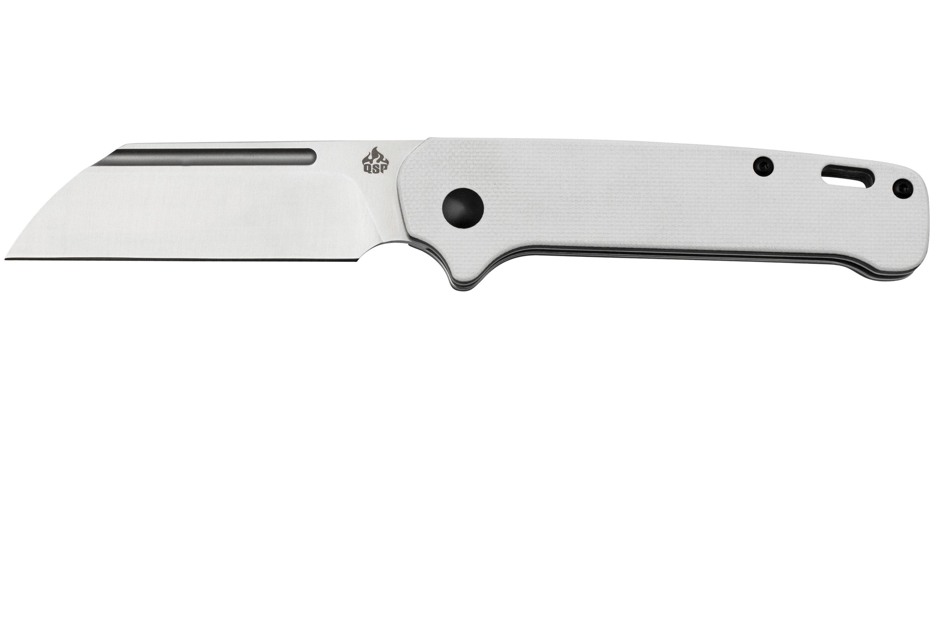 QSP Knife Penguin QS130SJ-A, 14C28N Satin, White G10, slipjoint pocket ...