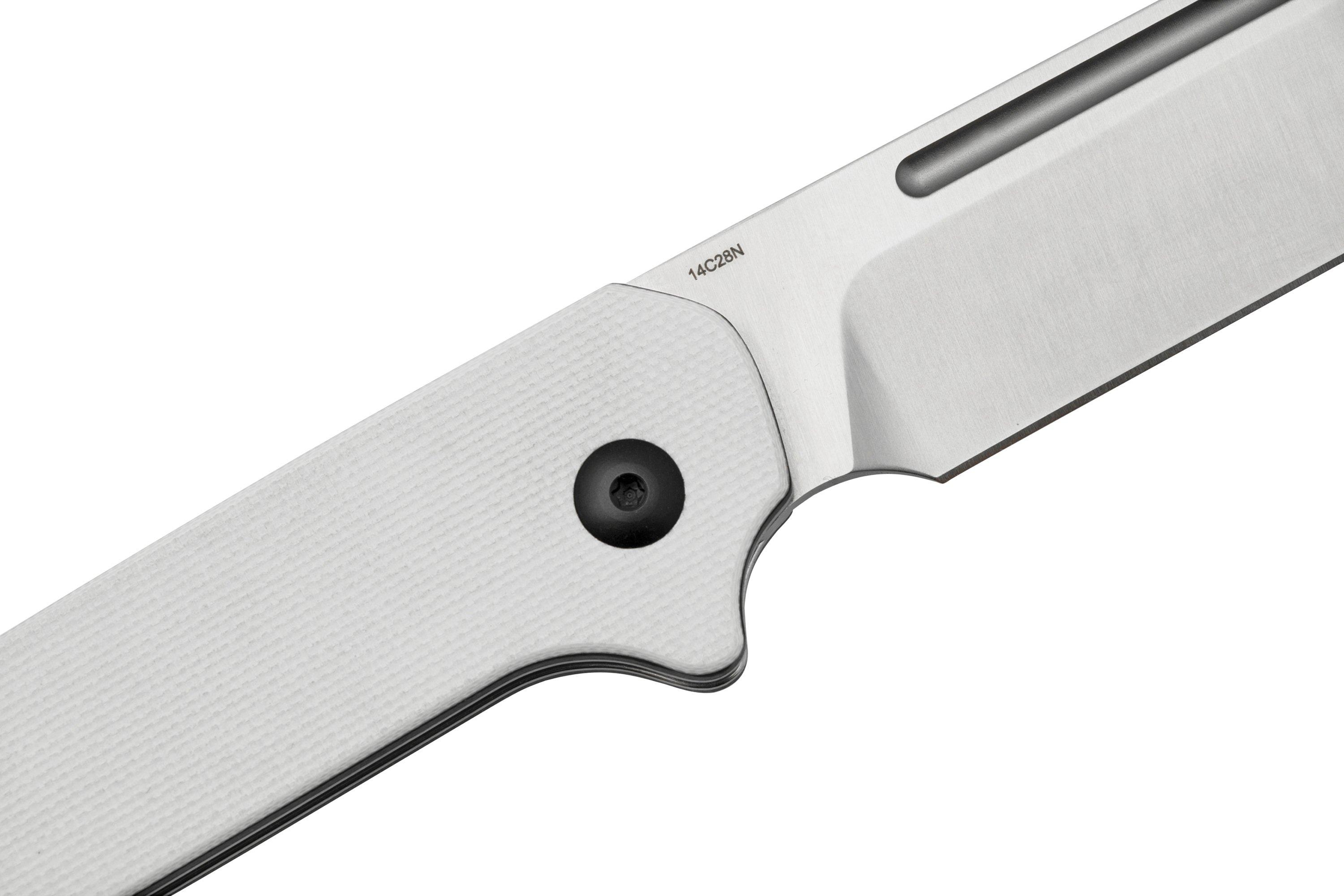 QSP Knife Penguin QS130SJ-A, 14C28N Satin, White G10, slipjoint pocket ...