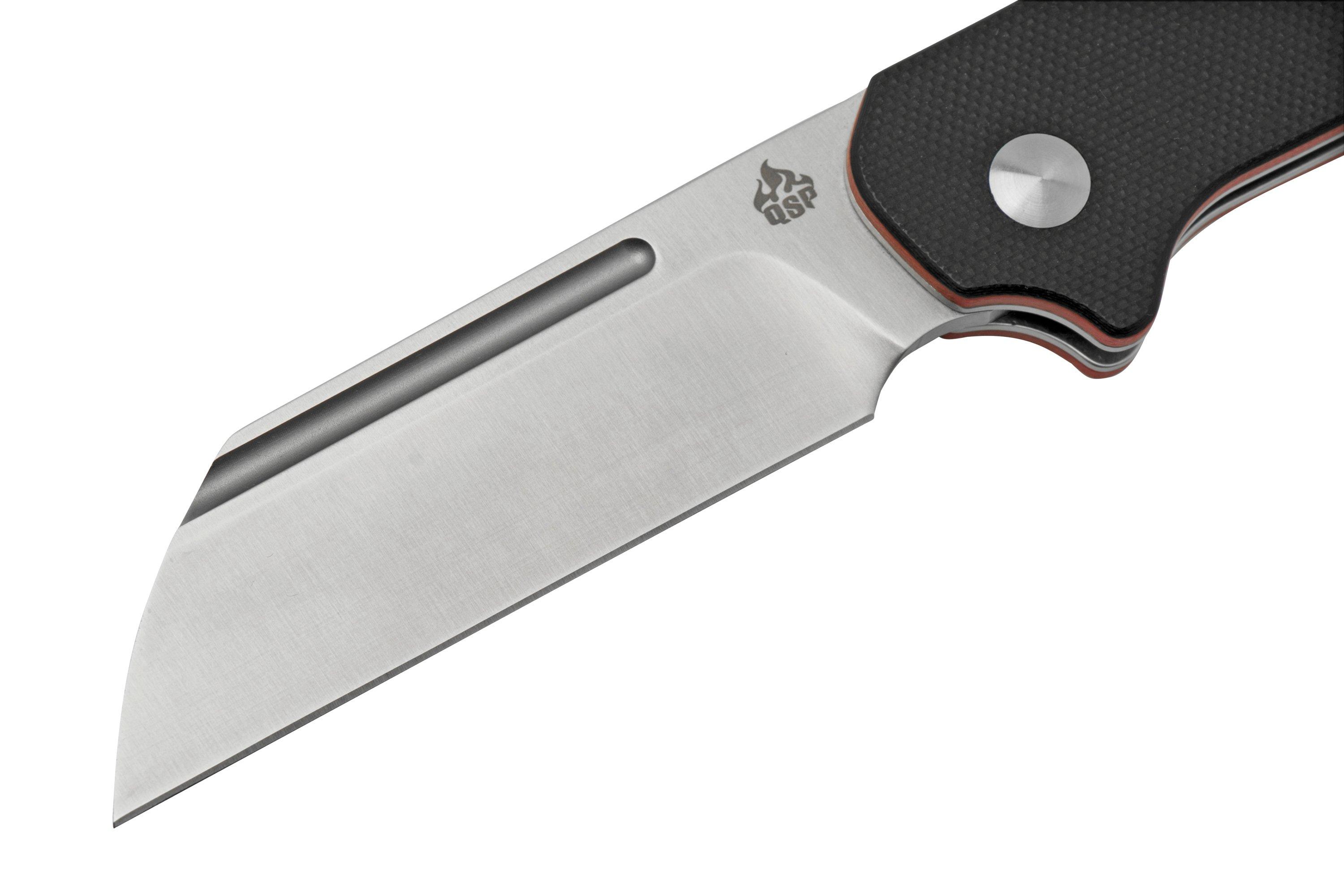 QSP Knife Penguin QS130SJ-B, 14C28N Satin, G10 Red Liner Black ...