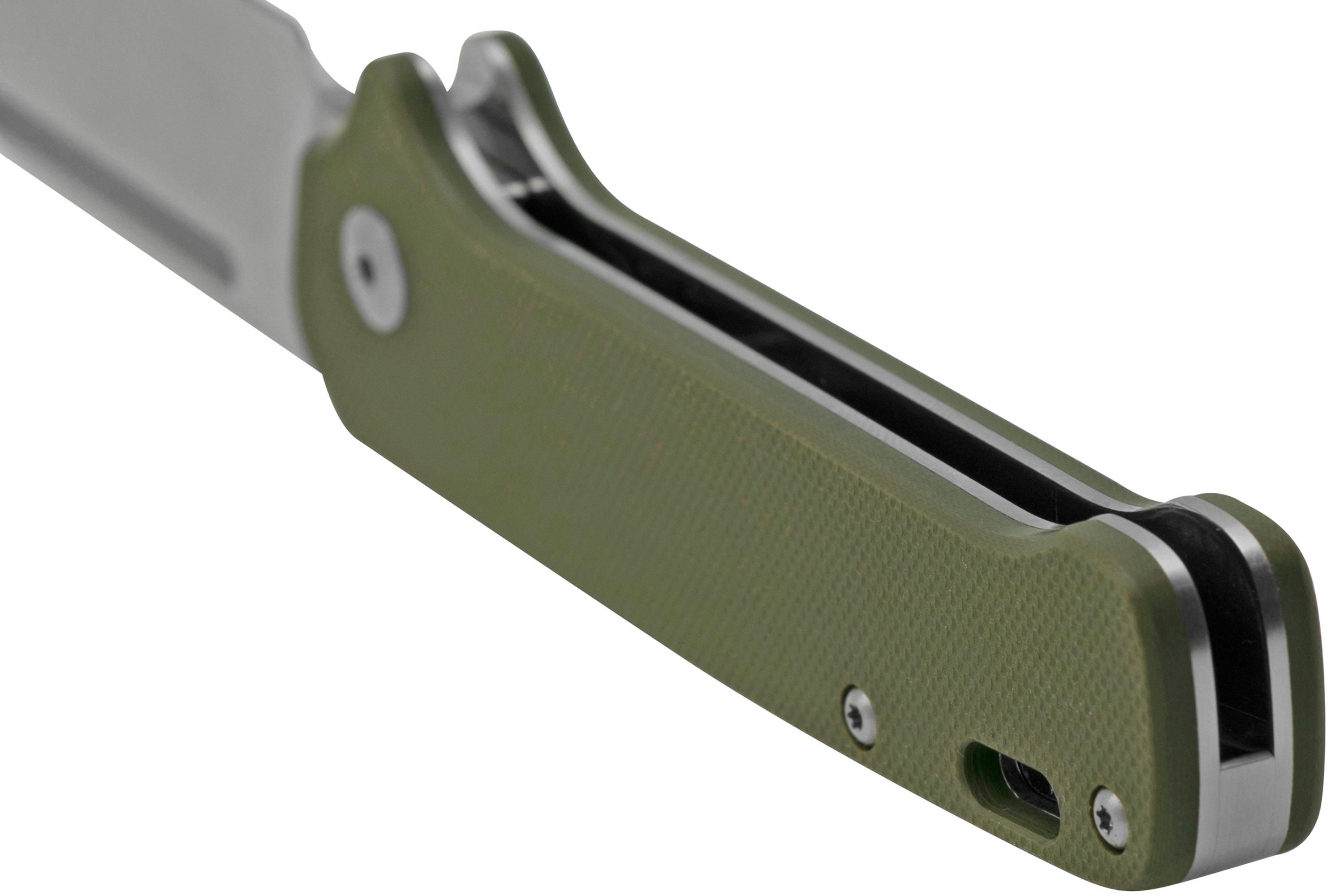 QSP Knife Penguin QS130SJ-D, 14C28N Satin, Green G10, slipjoint pocket ...