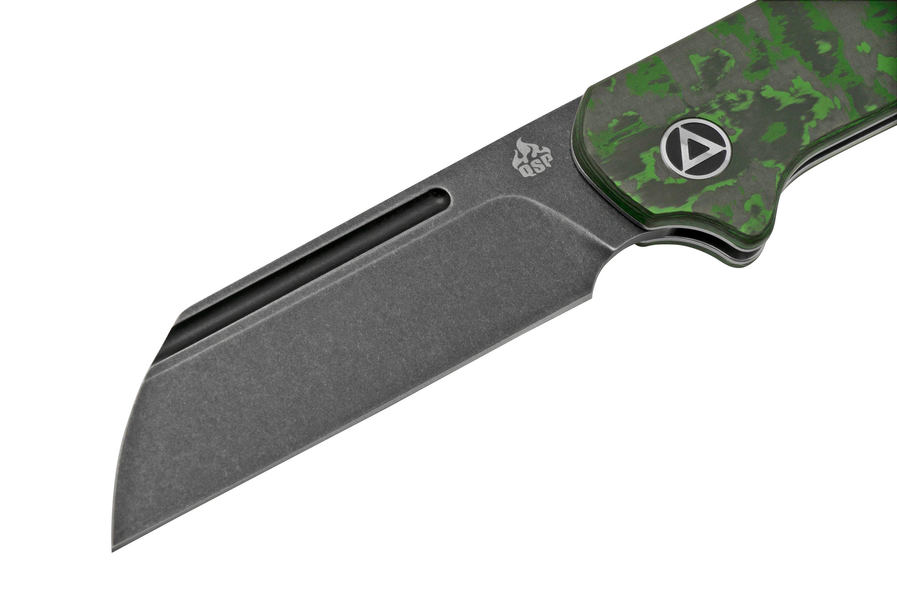 QSP Knife Penguin QS130SJ-E2, CPM 20CV Black Stonewashed, Fat Carbon ...