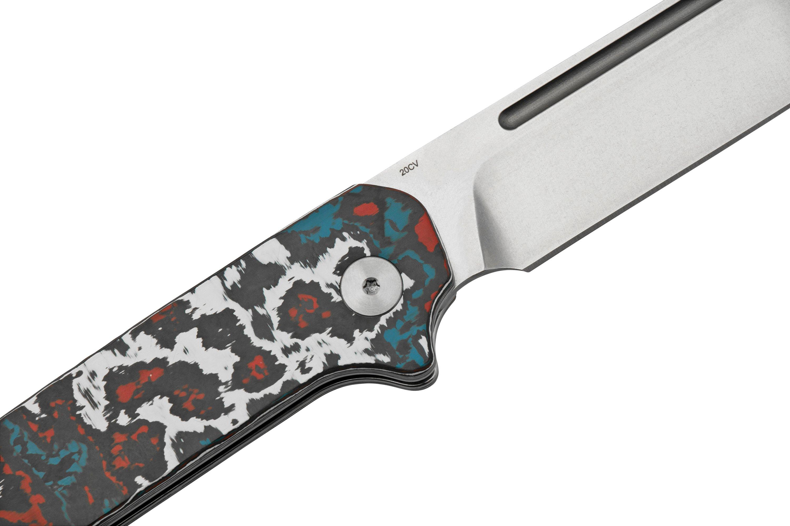 QSP Knife Penguin QS130SJ-F1, CPM 20CV Stonewashed, Fat Carbon Nebula ...