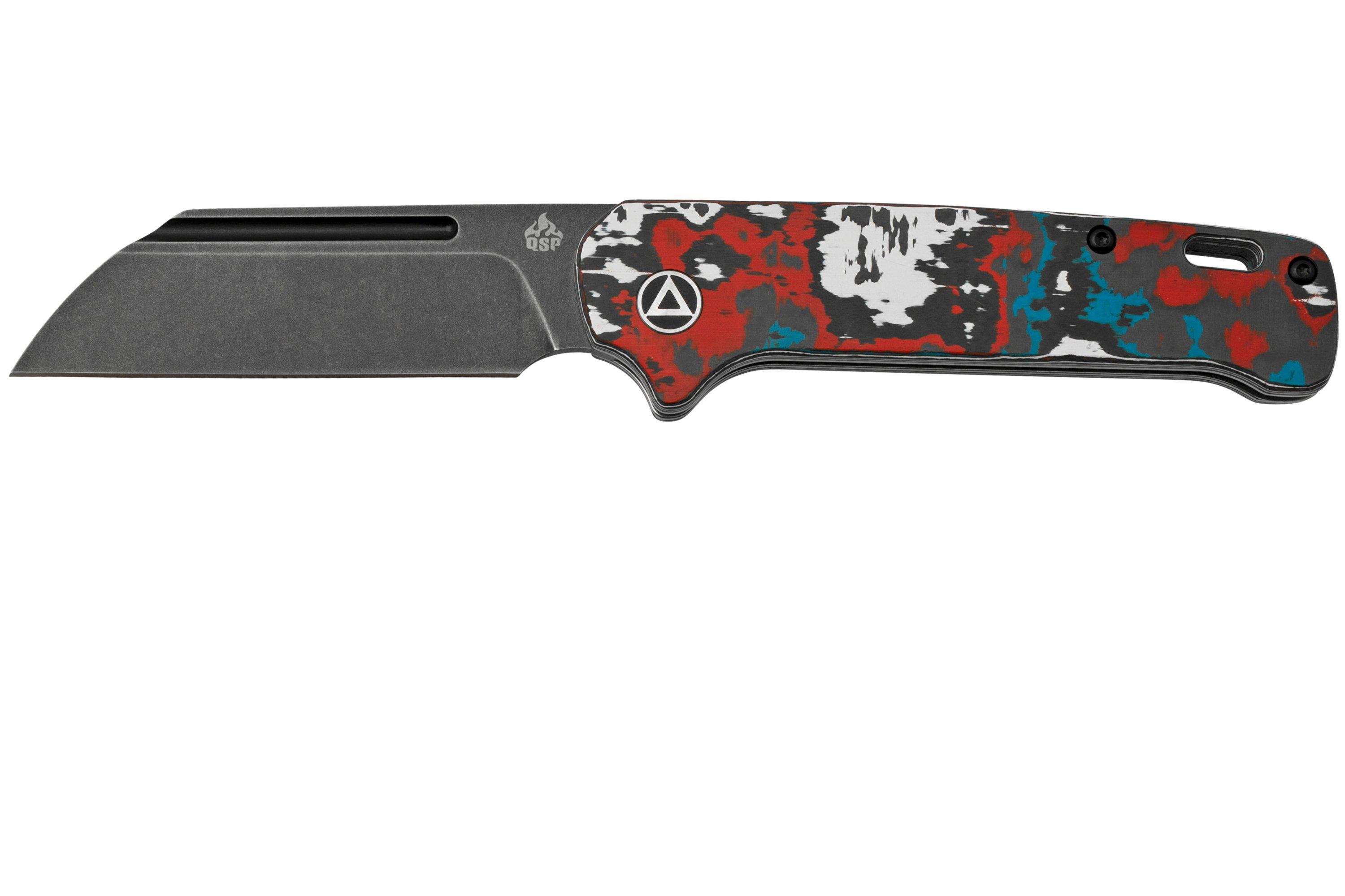 QSP Knife Penguin QS130SJ-F2, CPM 20CV Black Stonewashed, Fat Carbon ...