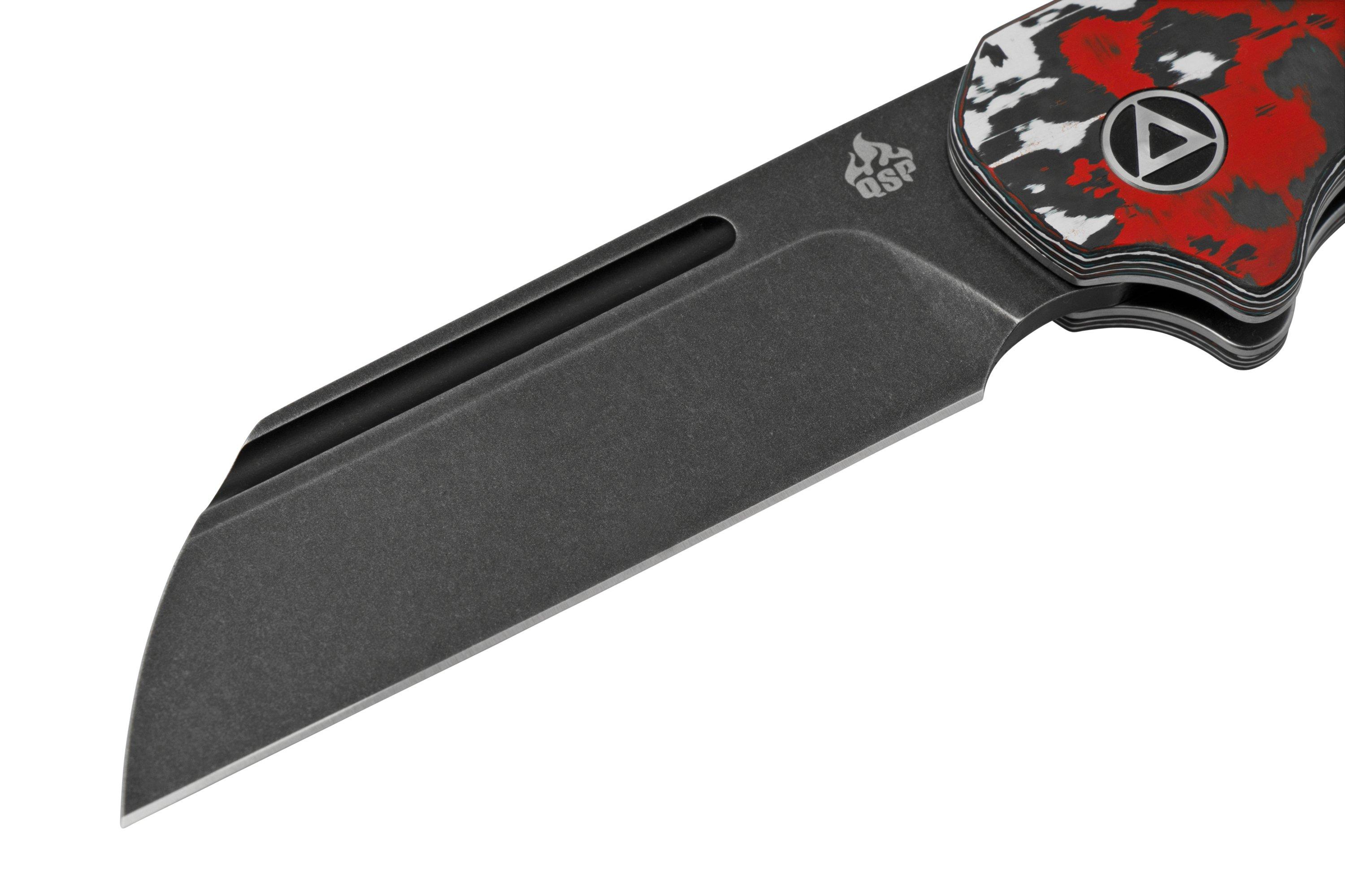 QSP Knife Penguin QS130SJ-F2, CPM 20CV Black Stonewashed, Fat Carbon ...