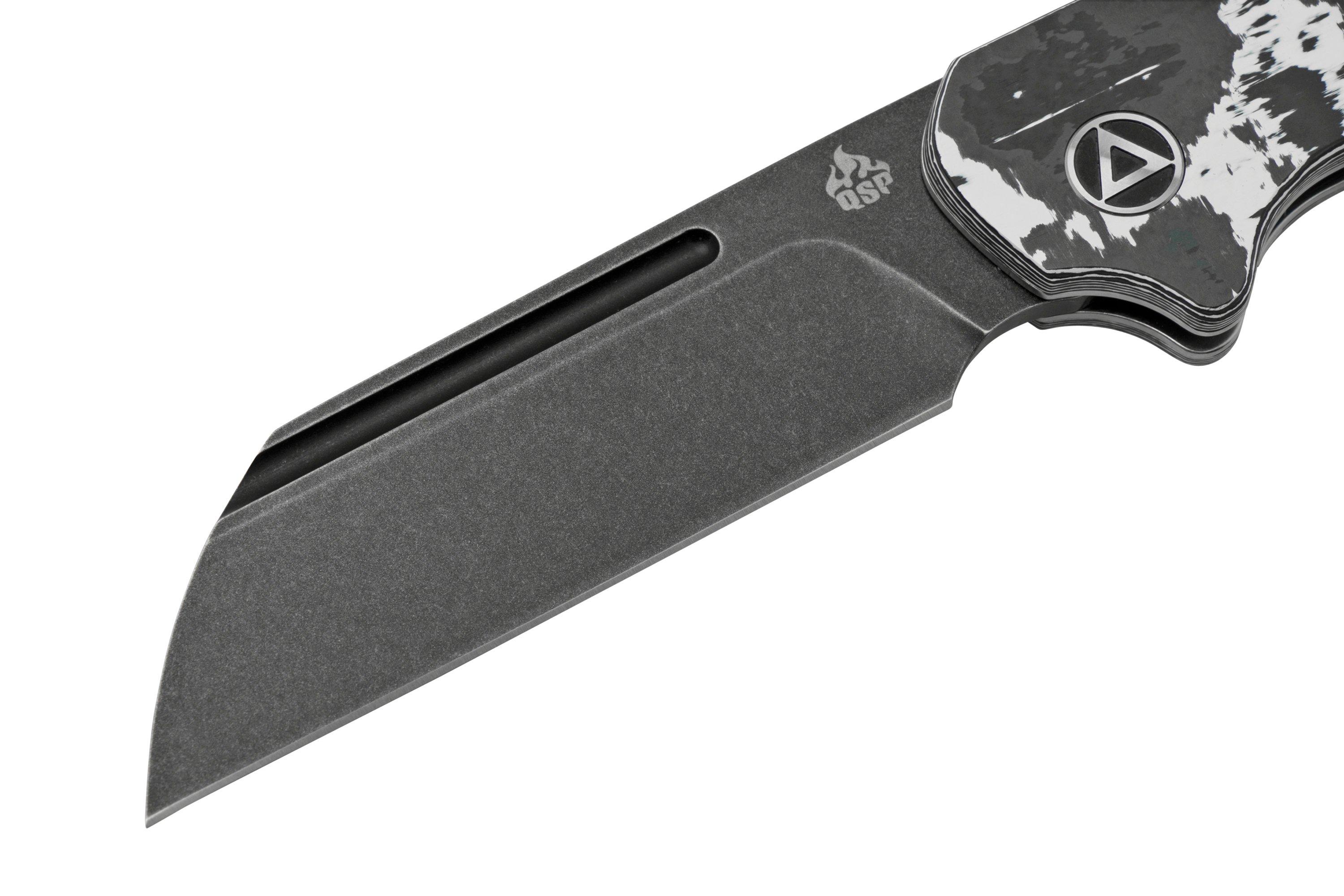 QSP Knife Penguin QS130SJ-G2, CPM 20CV Black Stonewashed, Fat Carbon ...