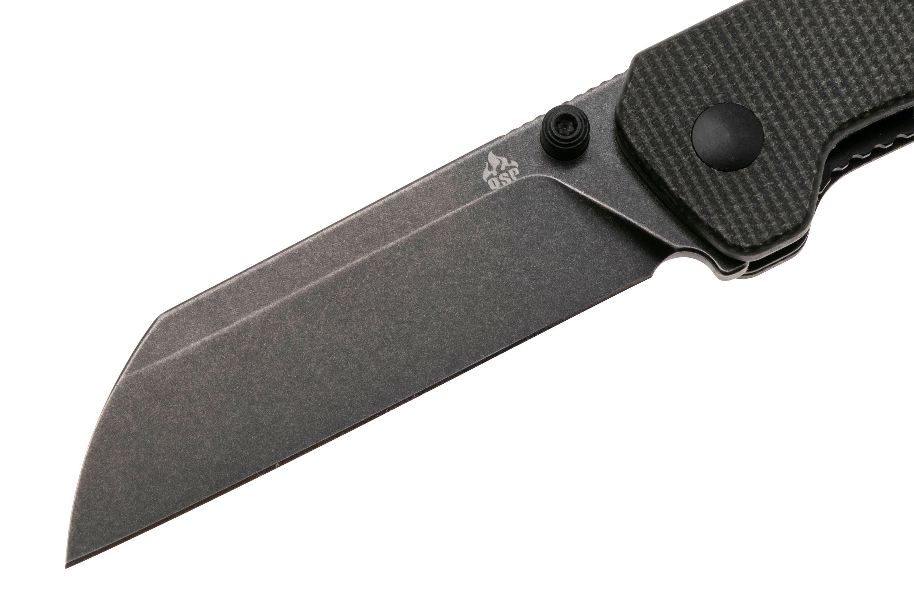 QSP Knife Penguin V2 QS130V2-A2 Blackwashed D2, Dark Brown Micarta, navalha | Compras vantajosas ...