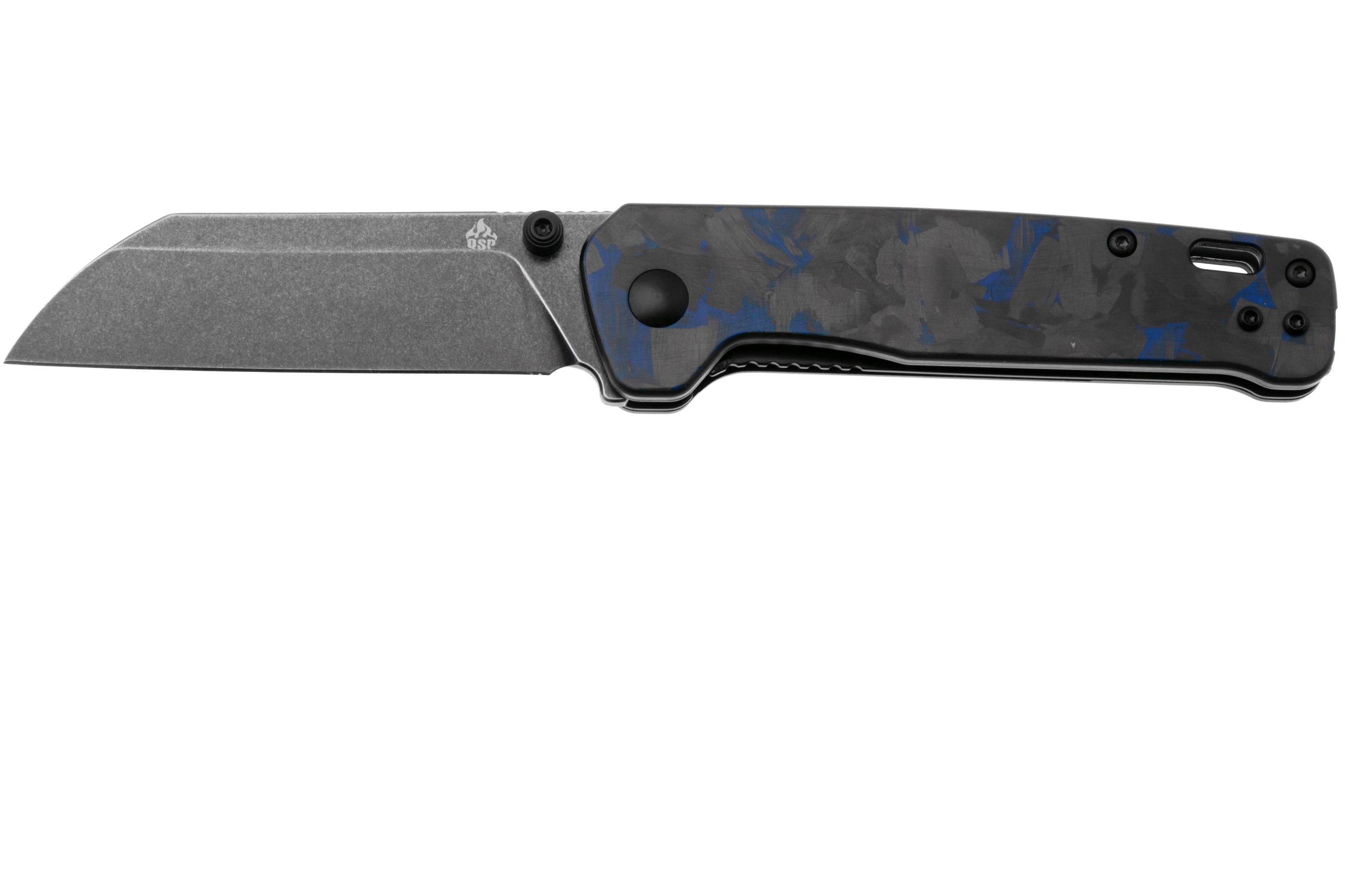 QSP Knife Penguin V2 QS130V2-E2 Blackwashed D2, G10 Shredded Carbon Overlay, Taschenmesser ...