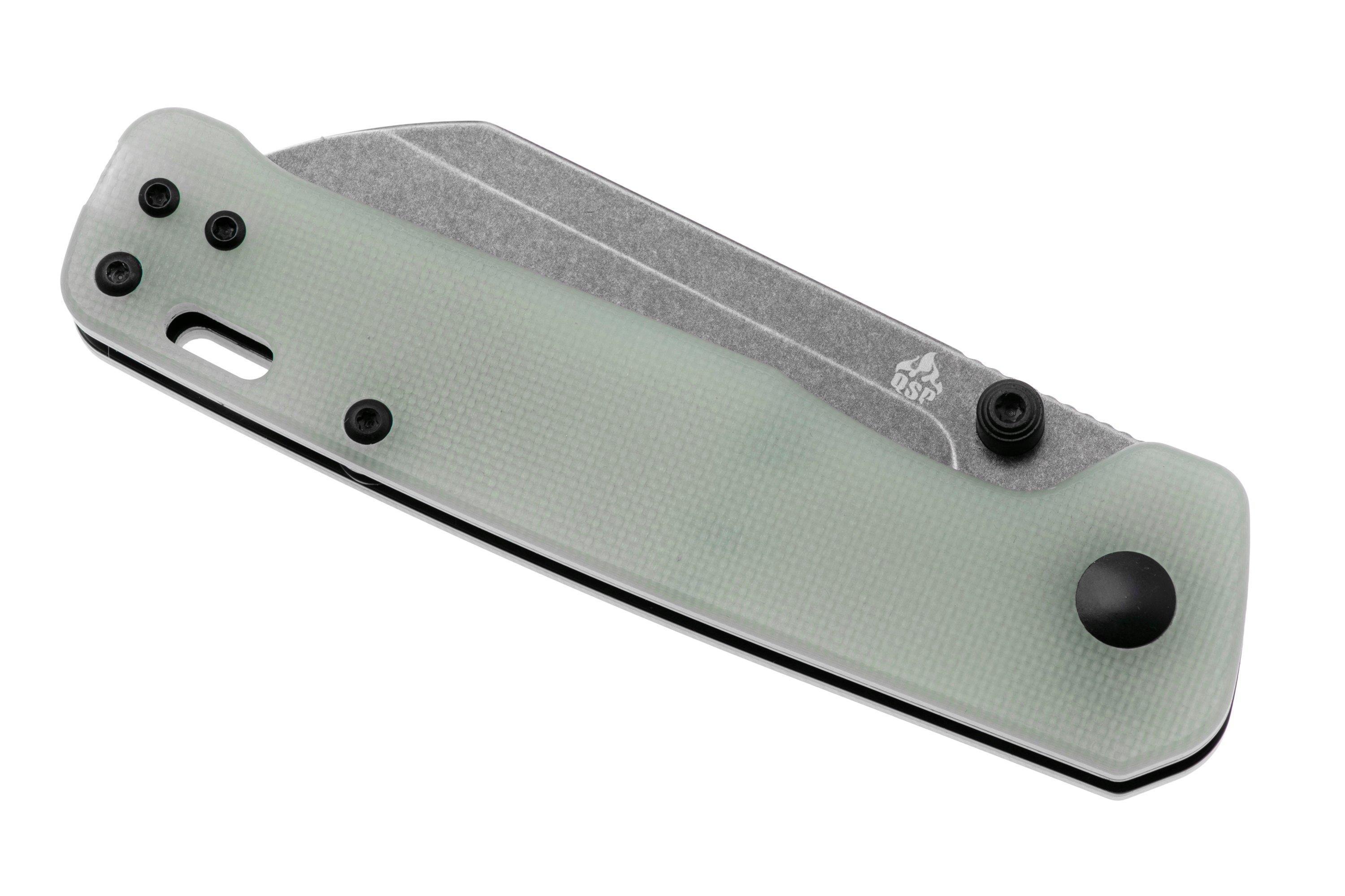 QSP Knife Penguin V2 QS130V2-G2 Blackwashed D2, Jade G10, pocket knife ...