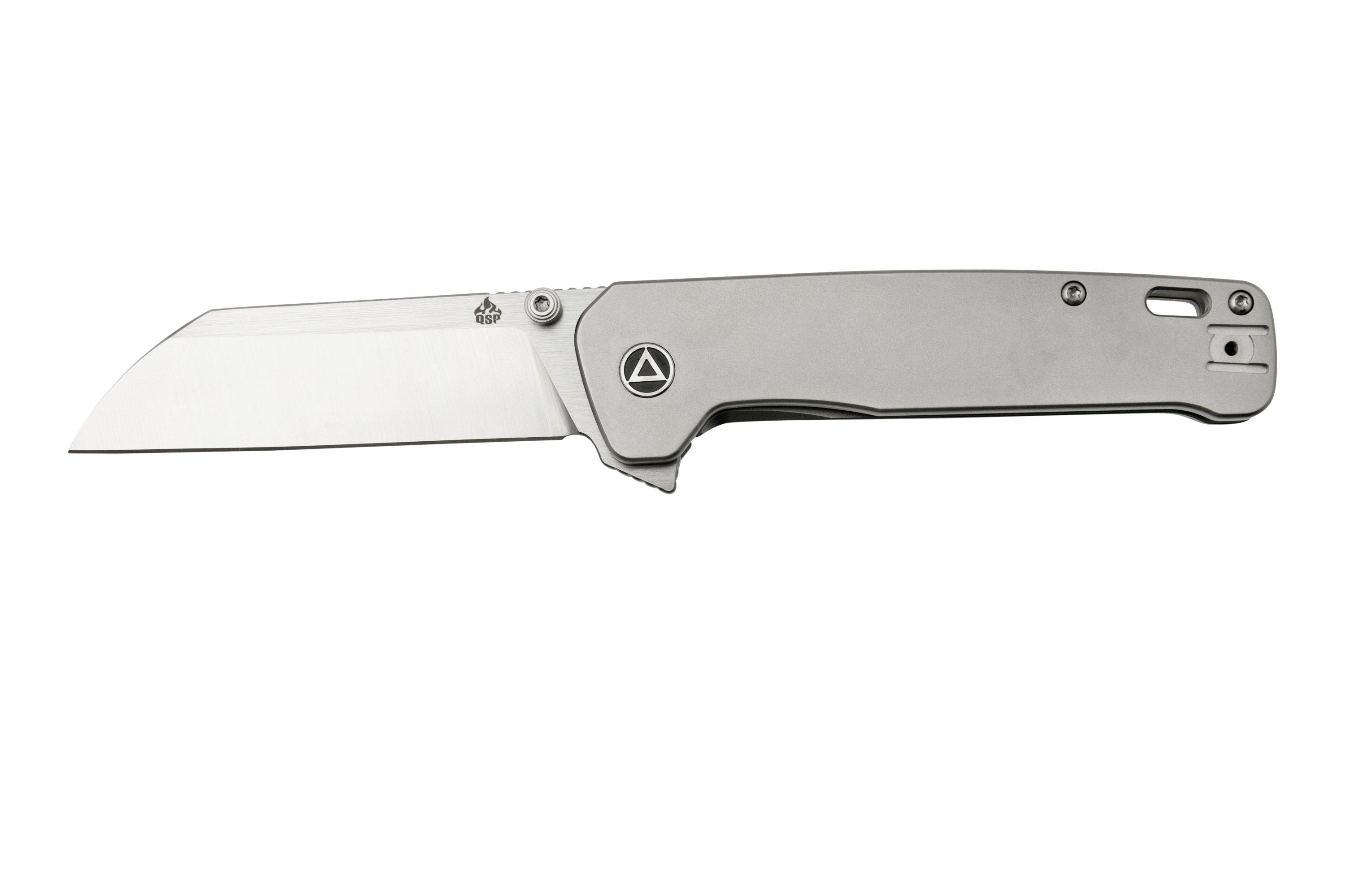 QSP Knife Penguin XL QS130XL-A, Satin 20CV, Beadblasted Titanium ...